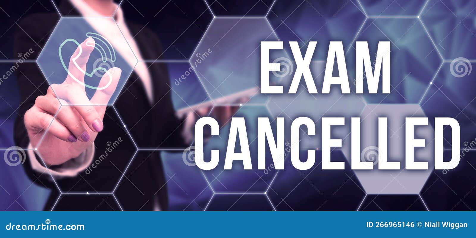 Inspiration Showing Sign Exam Cancelled. Word Written on the Precise ...