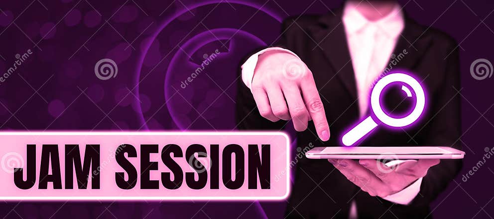Inspiration Showing Sign Jam Session. Word Written on Impromptu ... Inspiration Showing Sign Jam Session. Word Written on Impromptu ...
