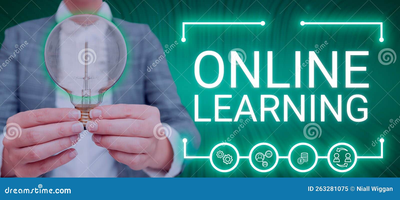 Inspiration Showing Sign Online Learning. Business Idea Larning with ...