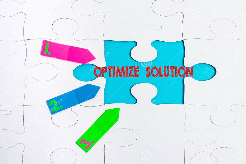 Inspiration Showing Sign Optimize Solution. Business Concept Process of ...