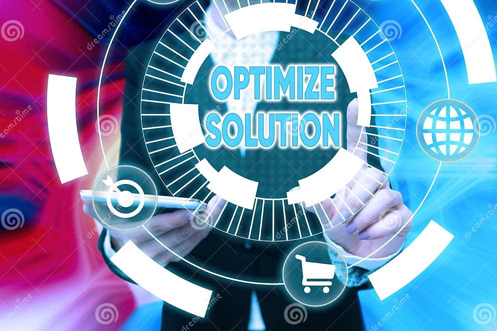 Text Caption Presenting Optimize Solution. Business Concept Process of ...