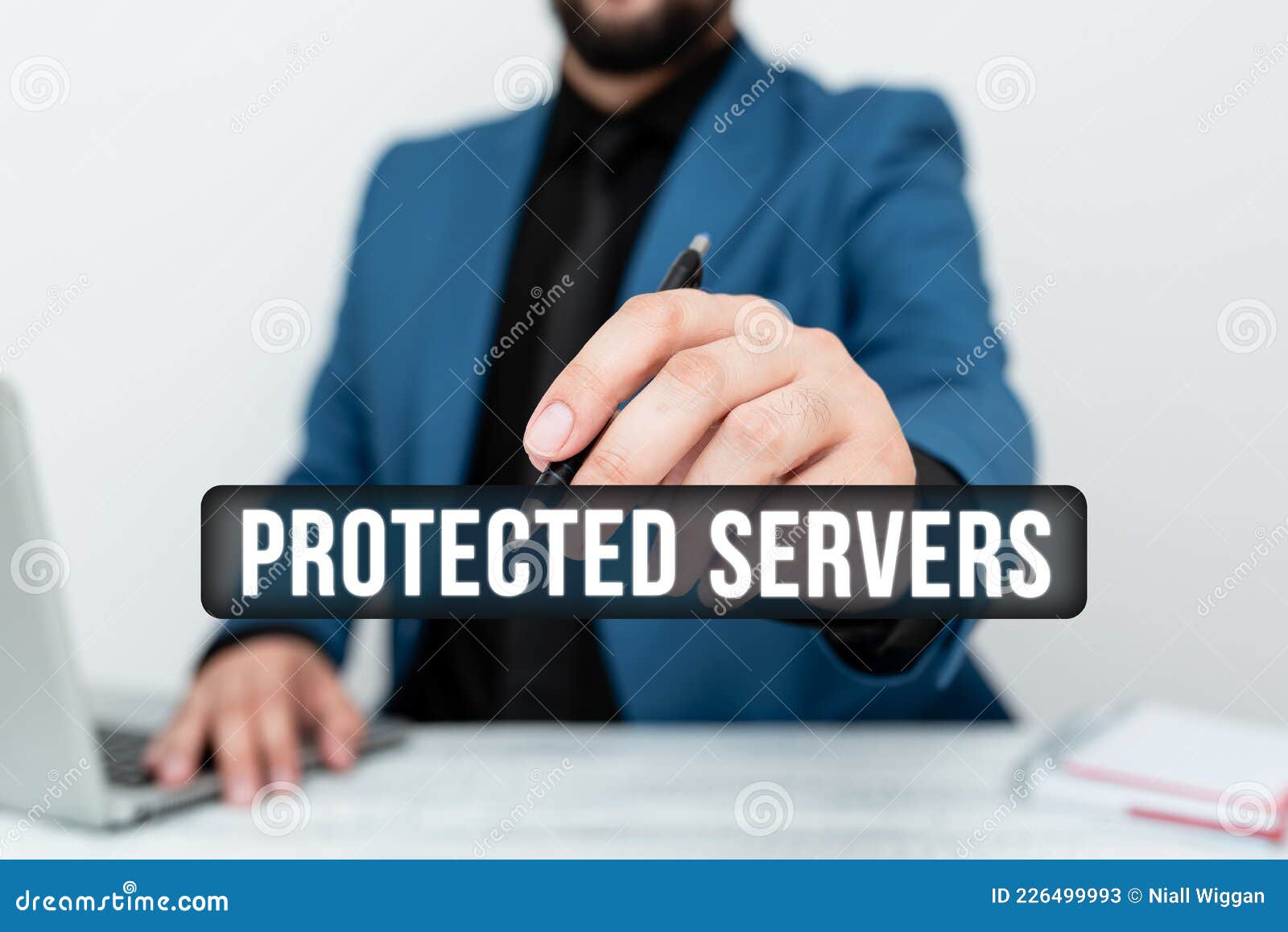 Inspiration Showing Sign Protected Servers. Business Approach ...