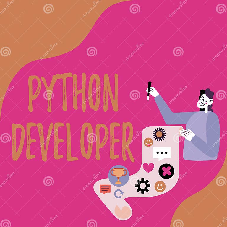 Inspiration Showing Sign Python Developer. Business Concept Responsible for Writing Serverside ...