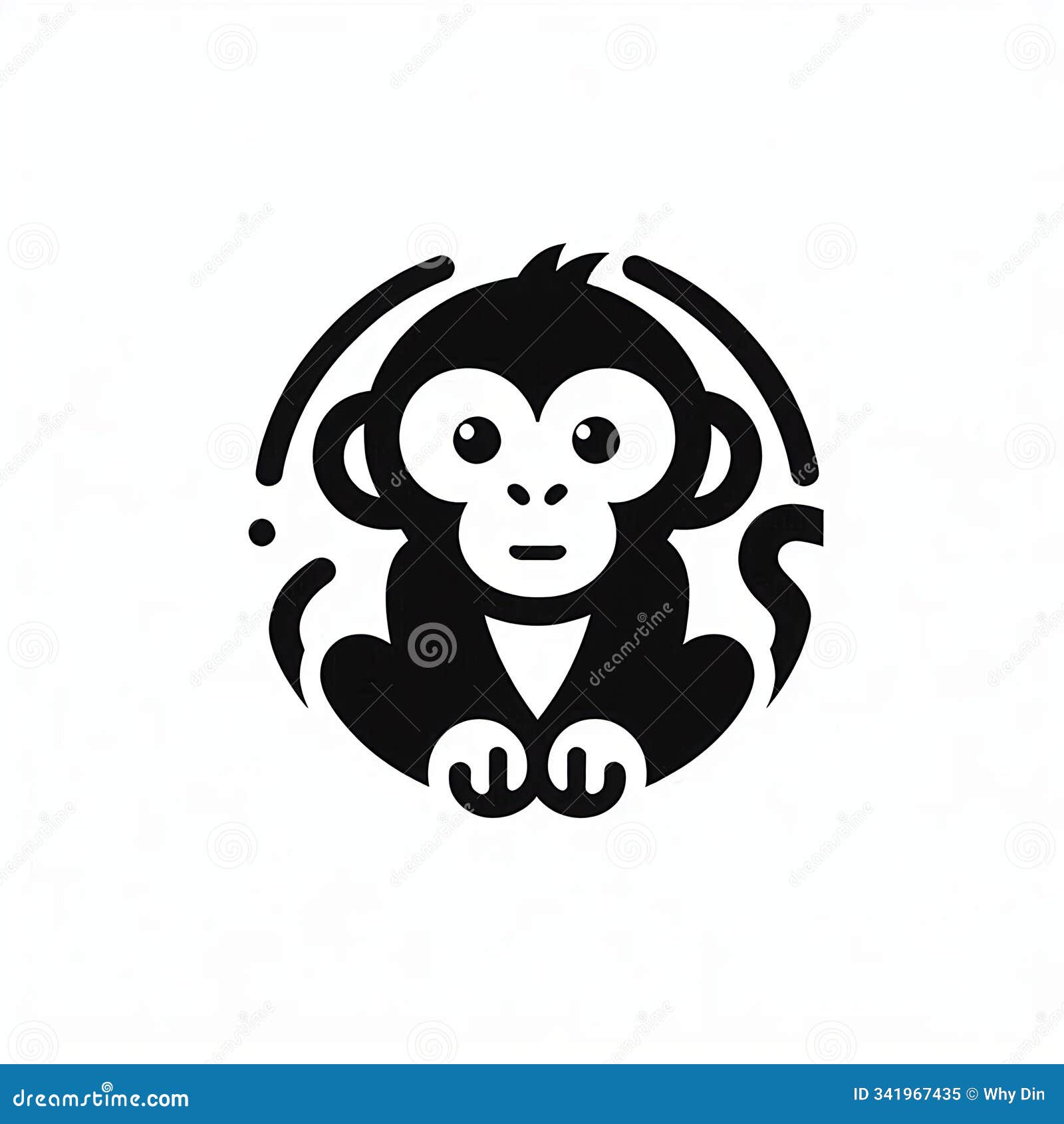 Minimalist Monkey Head Logo Biopunk Inspired Silhouette Artwork Royalty ...