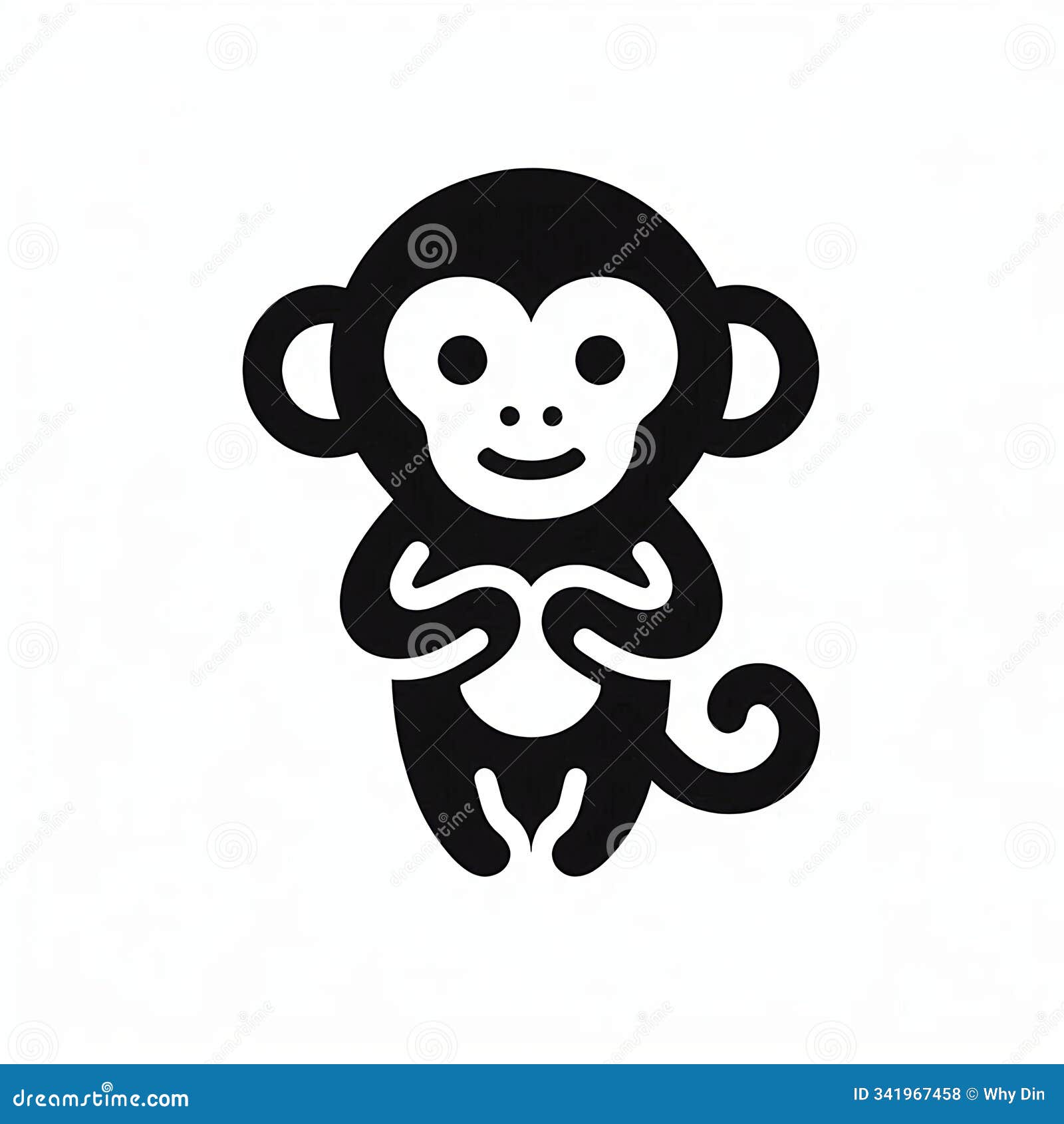 Minimalist Monkey Head Logo Biopunk Inspired Silhouette Artwork Royalty ...