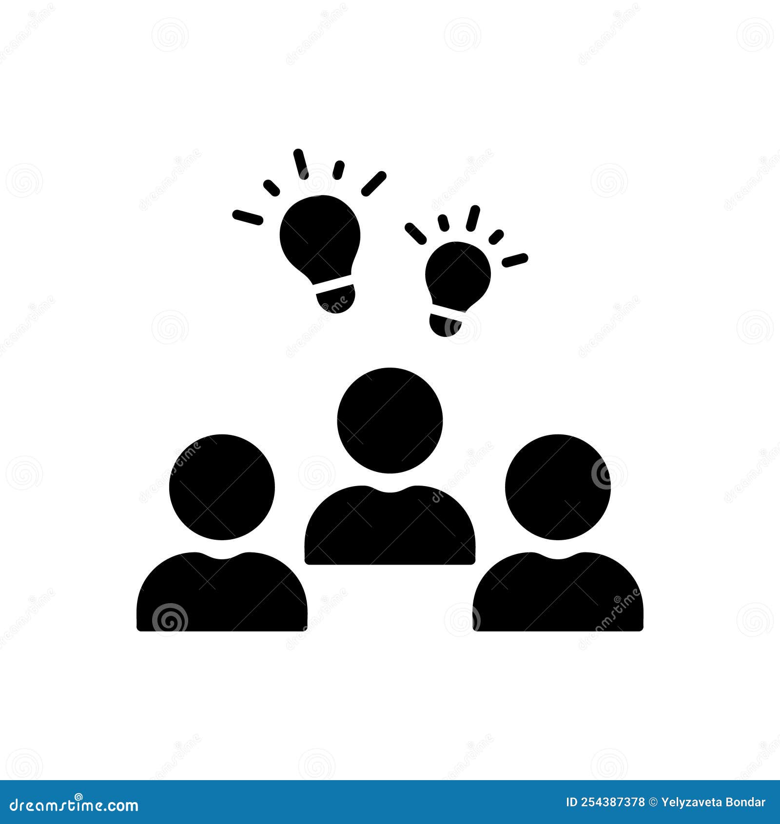 Inspiration Solution Creative Idea Silhouette Icon. Creativity Group ...