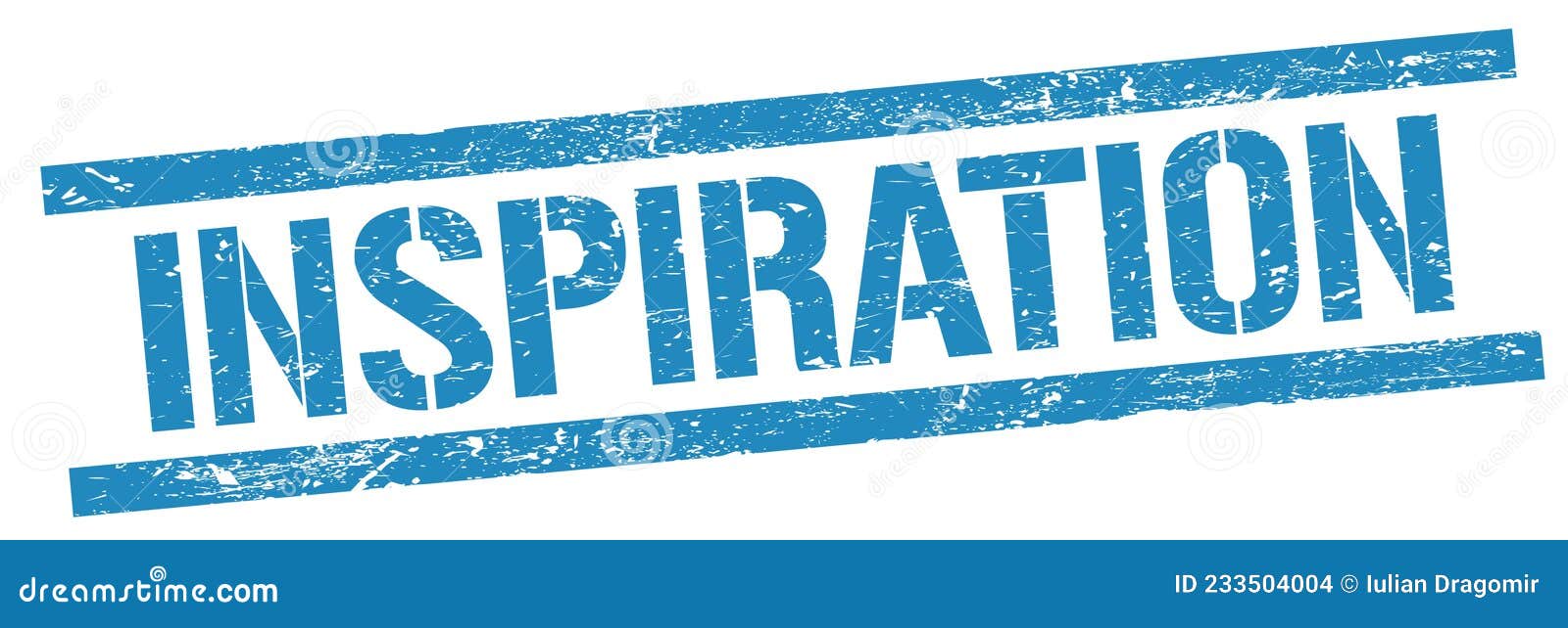 INSPIRATION Text on Blue Grungy Rectangle Stamp Stock Illustration ...