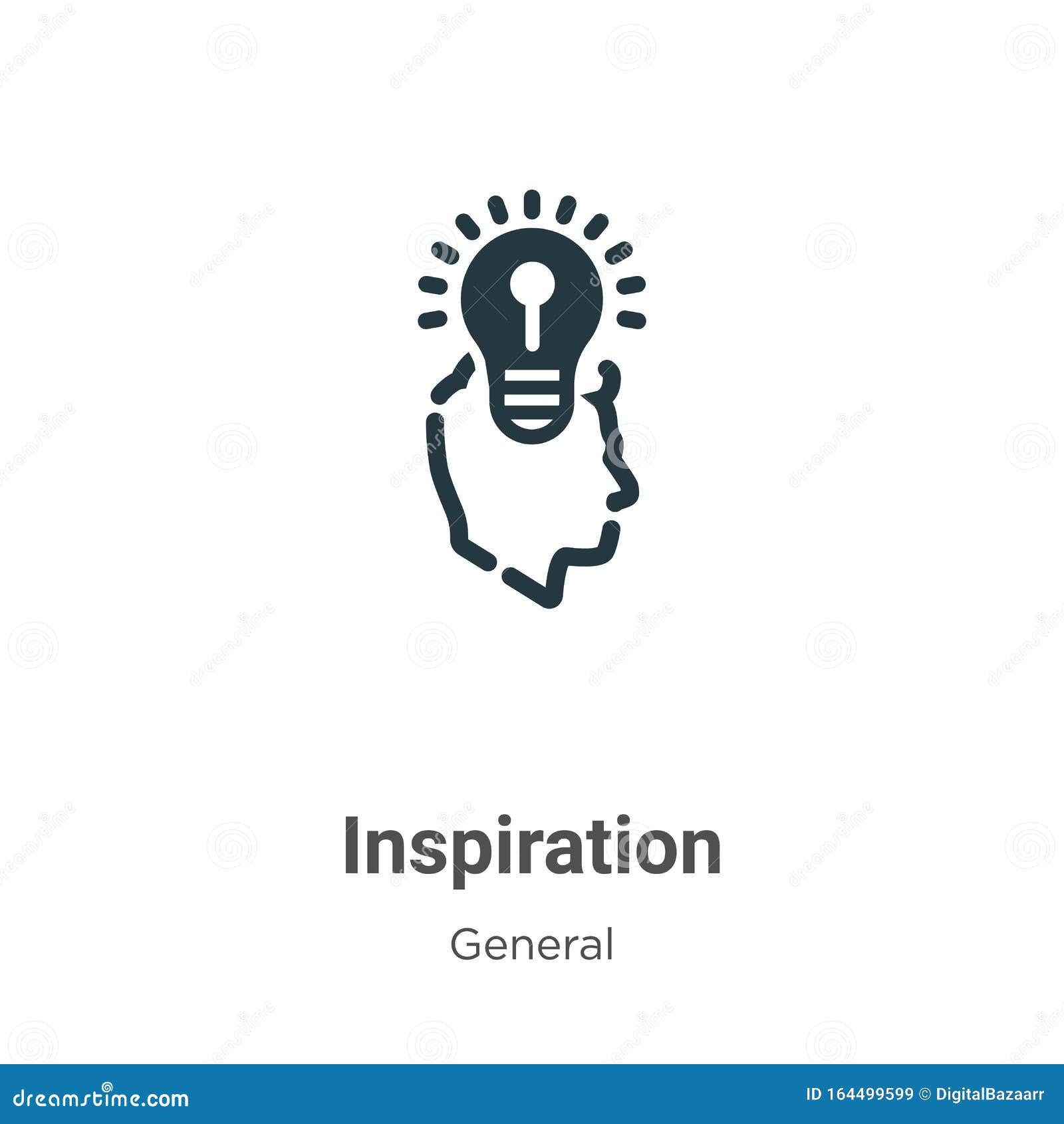 Inspiration Vector Icon on White Background. Flat Vector Inspiration ...