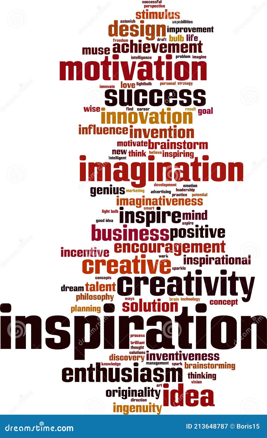 Inspiration word cloud stock vector. Illustration of ingenuity - 213648787