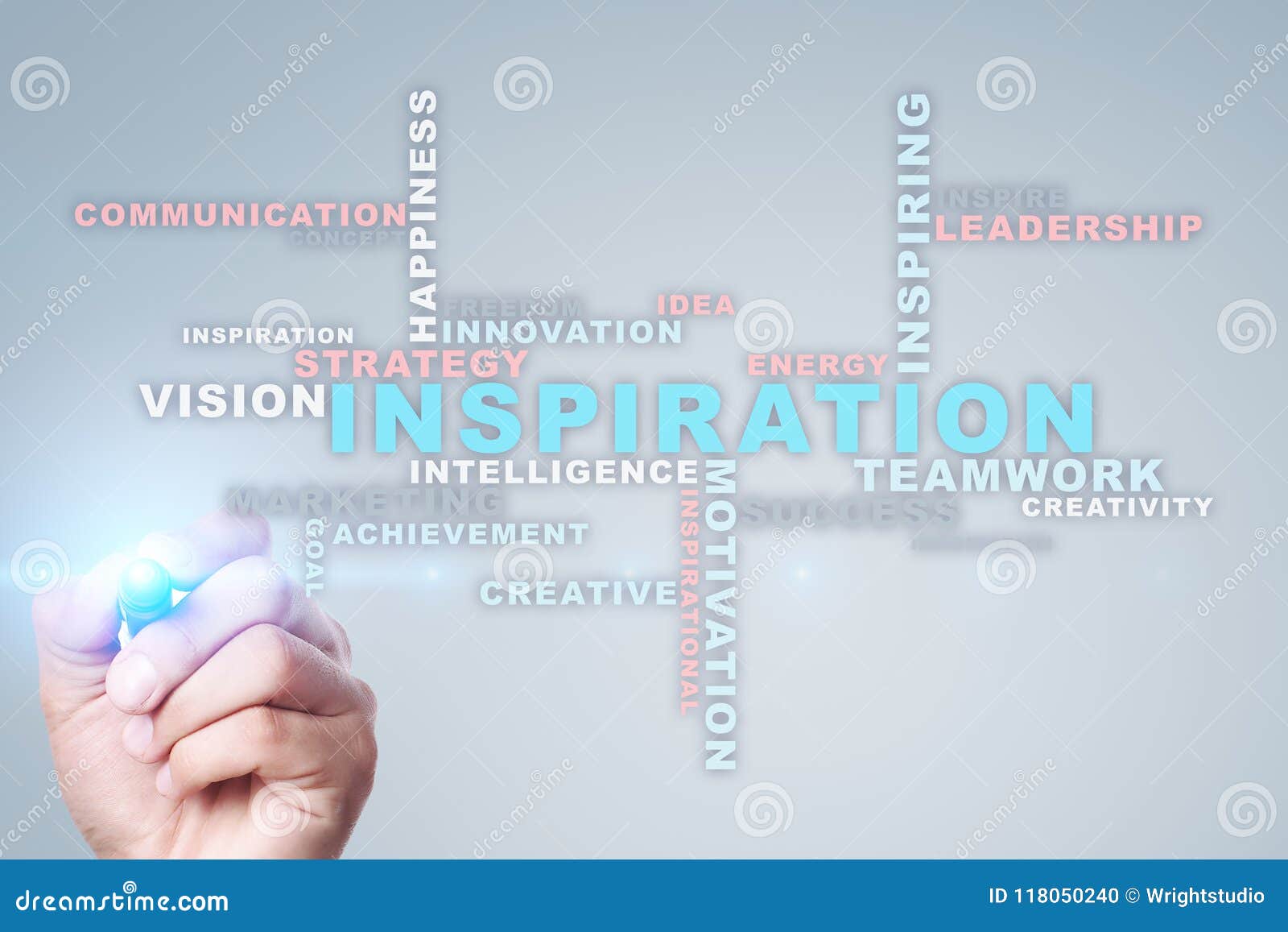 Inspiration Words Cloud On The Virtual Screen. Royalty-Free Stock Photo ...
