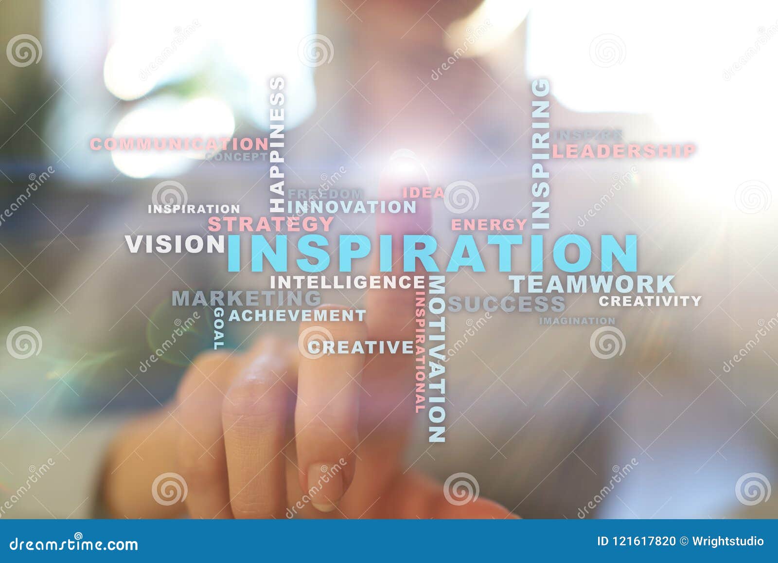 Inspiration Words Cloud On The Virtual Screen. Royalty-Free Stock ...