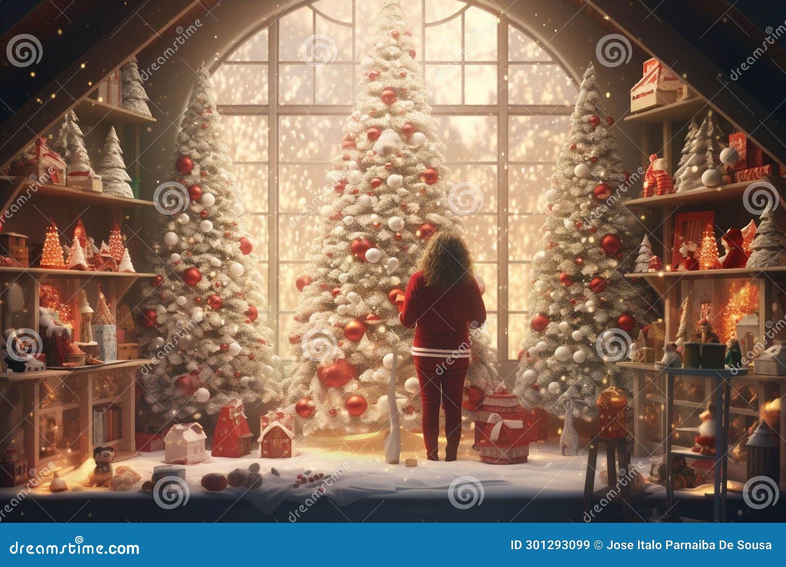 Inspirational Christmas Scenes with Diverse Stock Illustration ...