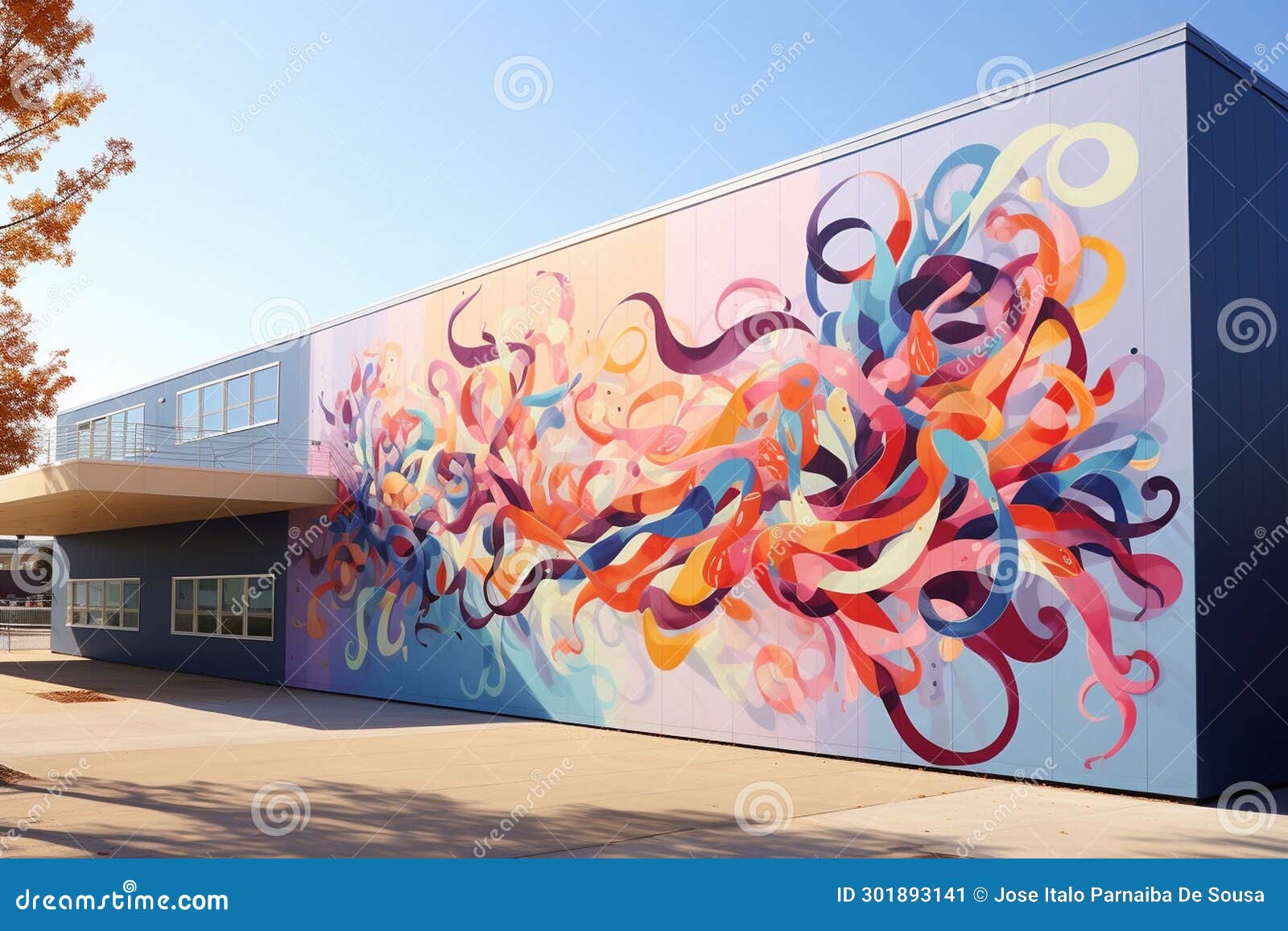 A Collaborative Mural Depicting Various Cultural Symbols And Traditions ...