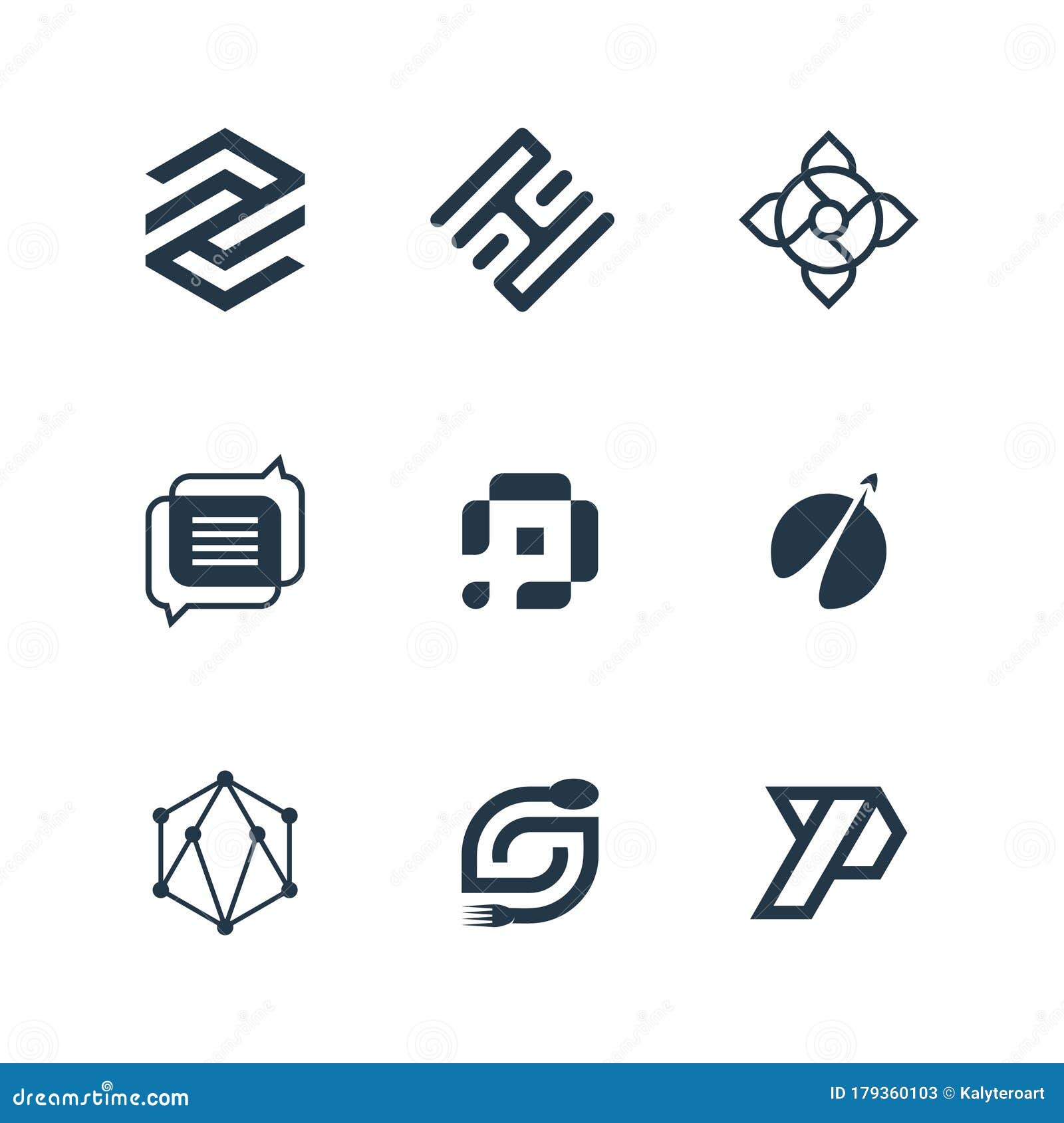 Modern logo design bundle stock vector. Illustration of element - 179360103