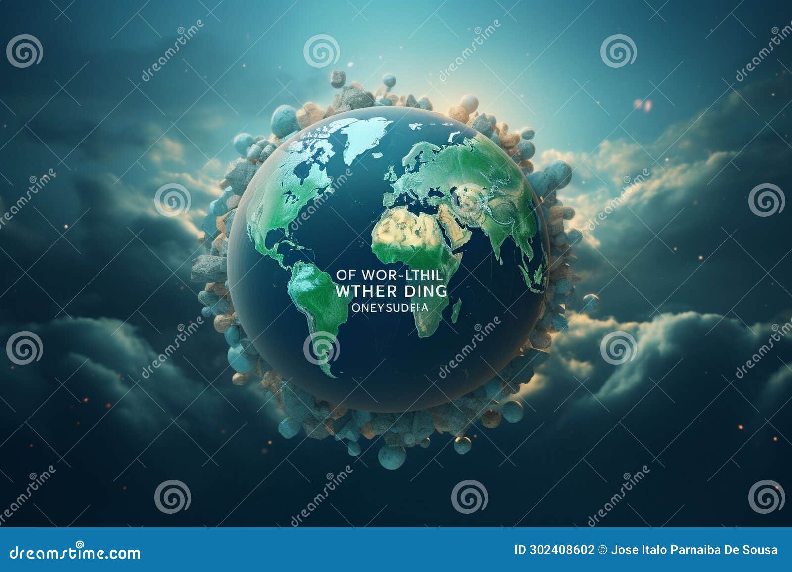 Inspirational Message about Unity and Wellbeing Stock Illustration ...