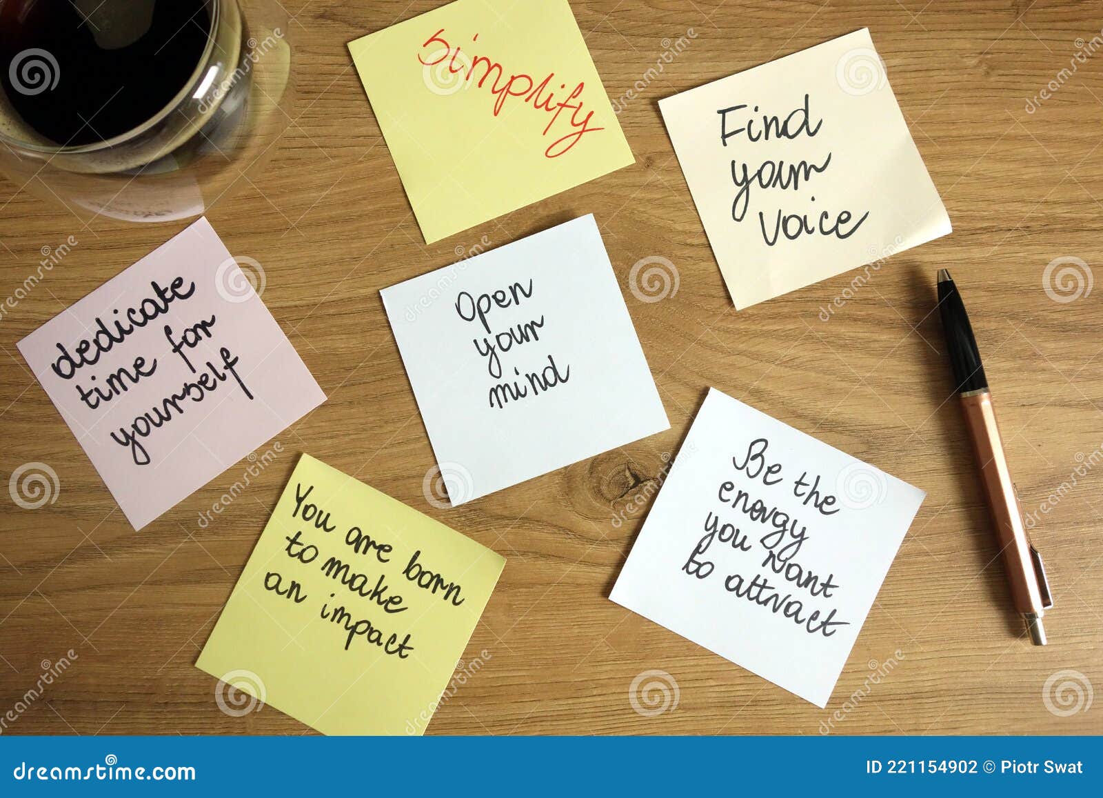 Inspirational and Motivational Slogans Handwritten on Sticky Notes with ...