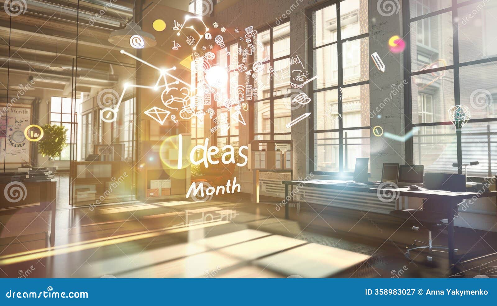 Inspirational Office Workspace with Creative Ideas Concept for ...