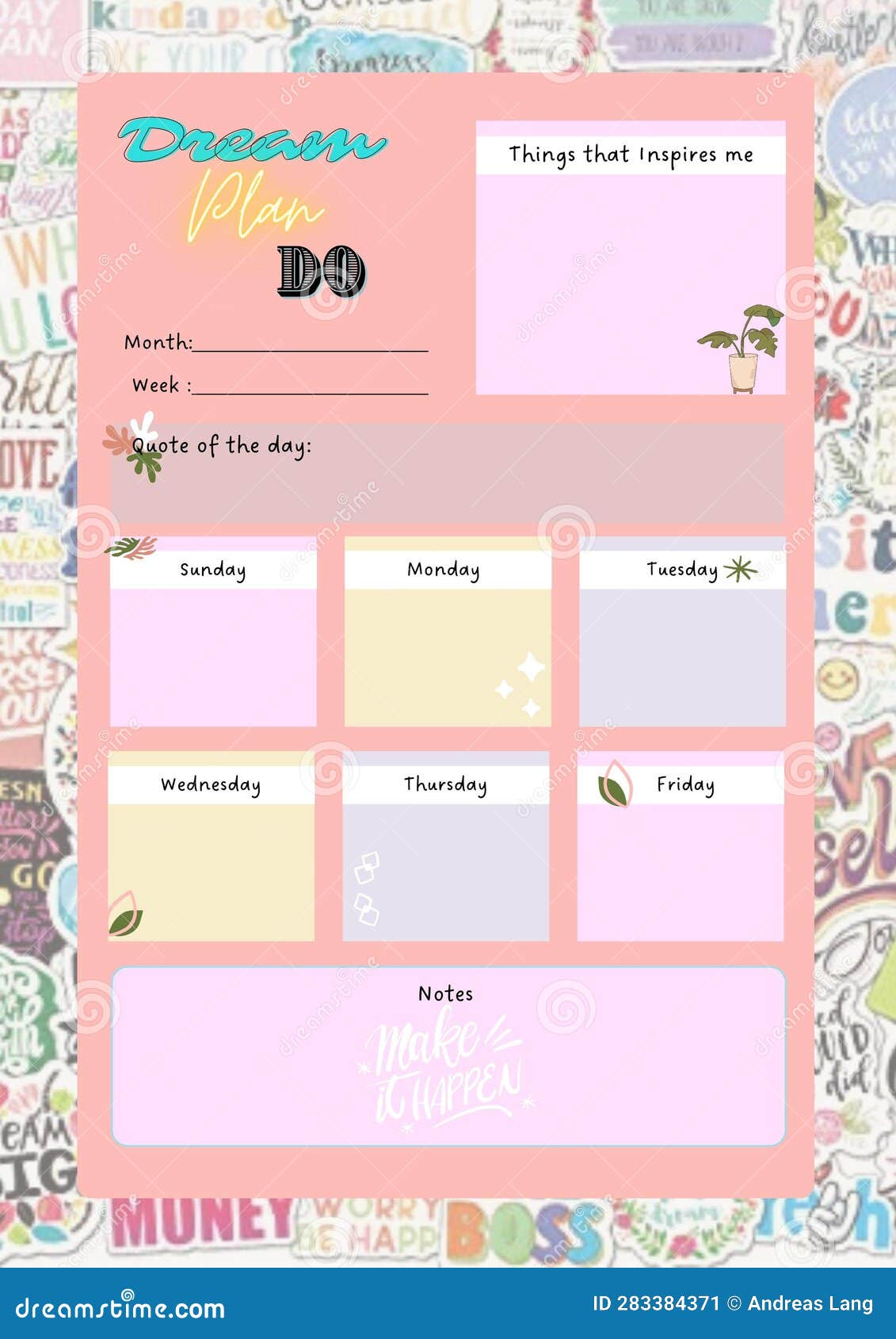 Inspirational Planner Digital Planning Insert Sheet Printable Page ...