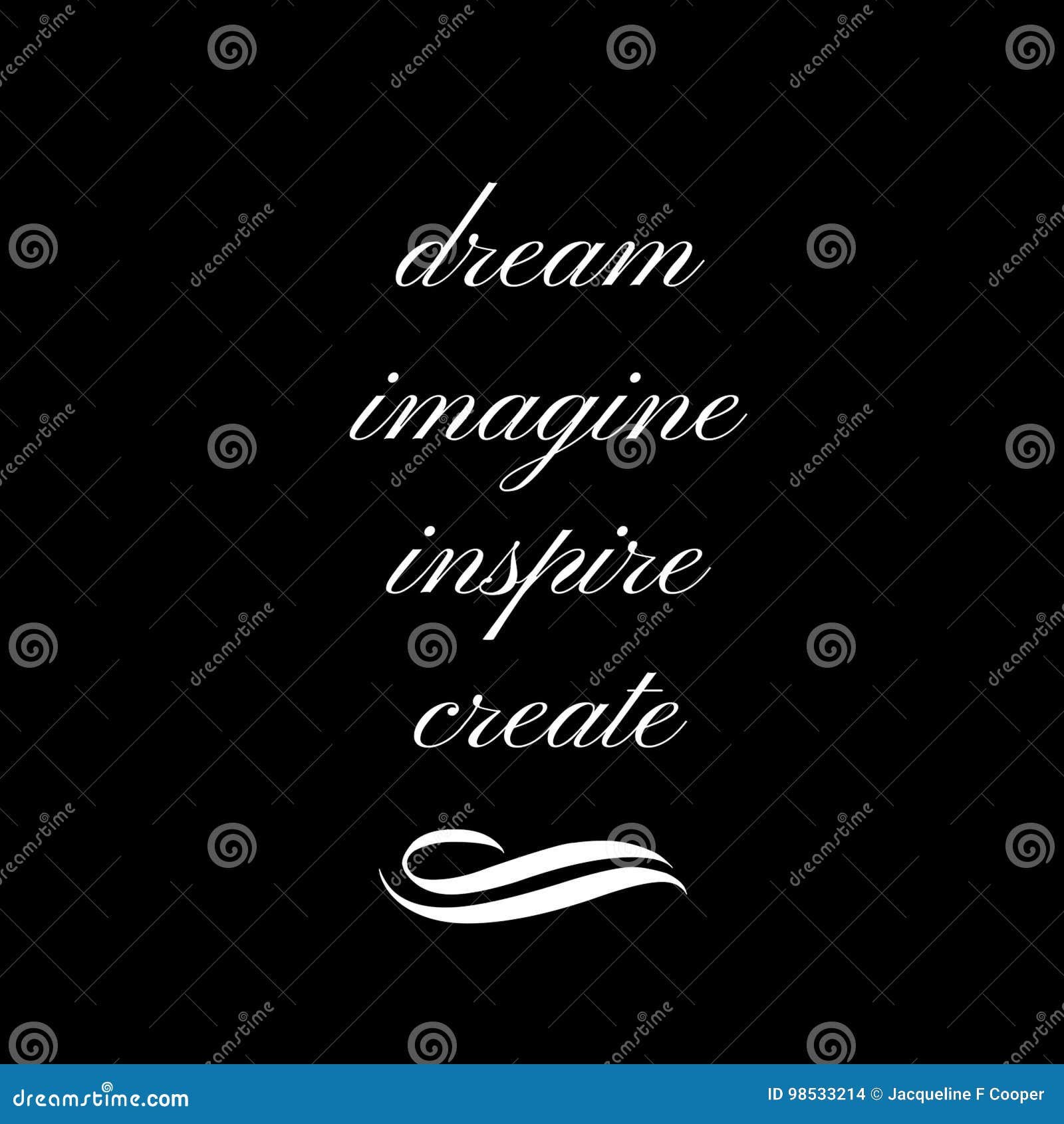 Dream, Imagine, Believe, Vector. Wording Design, Lettering ...