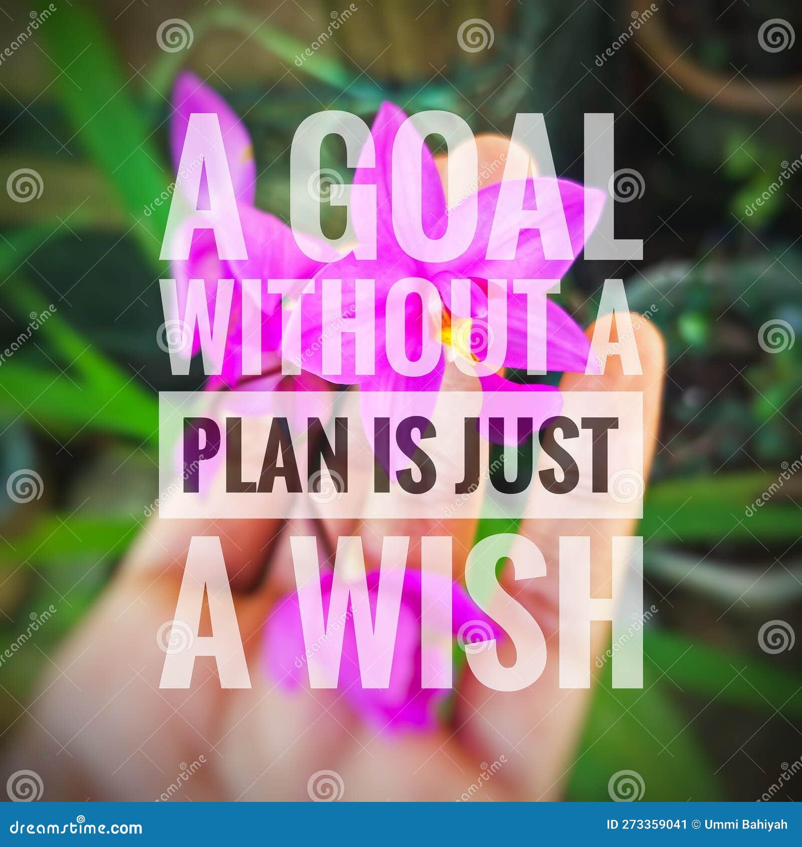 An Inspirational Quote, " a GOAL without a PLAN is JUST a WISH". Stock ...