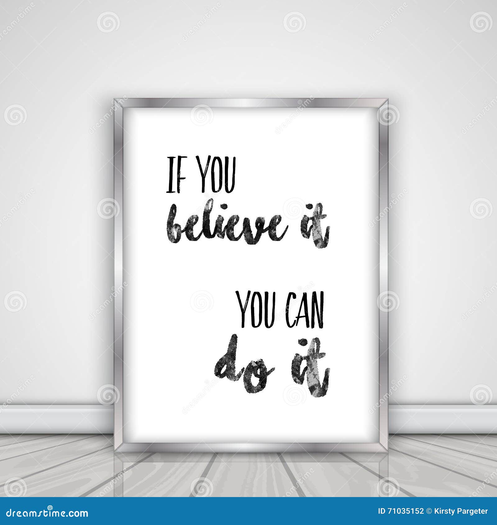Inspirational Quote in Picture Frame Stock Vector - Illustration of ...