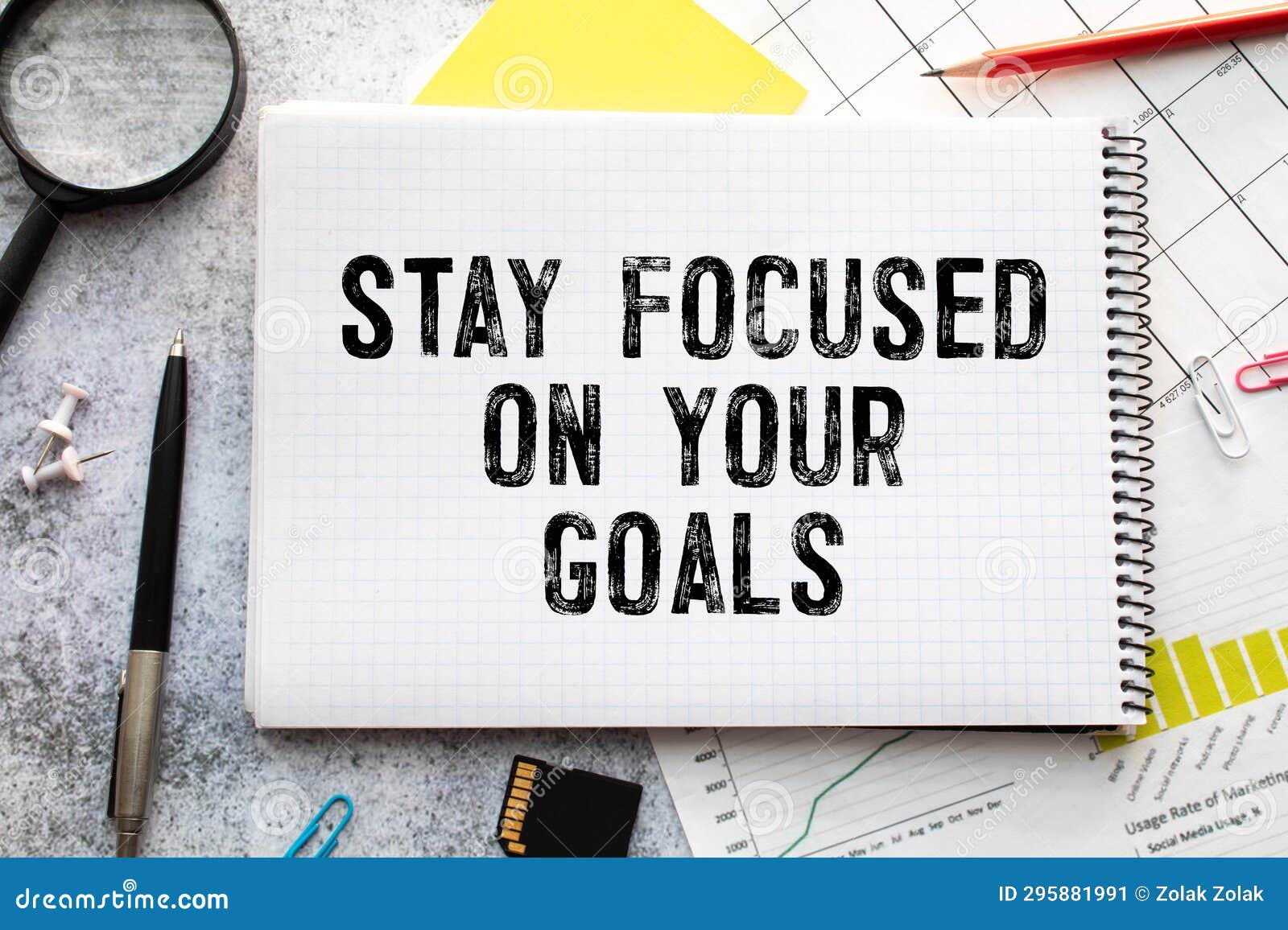 Inspirational Quote Stay Focused On Your Goals With Text Message On