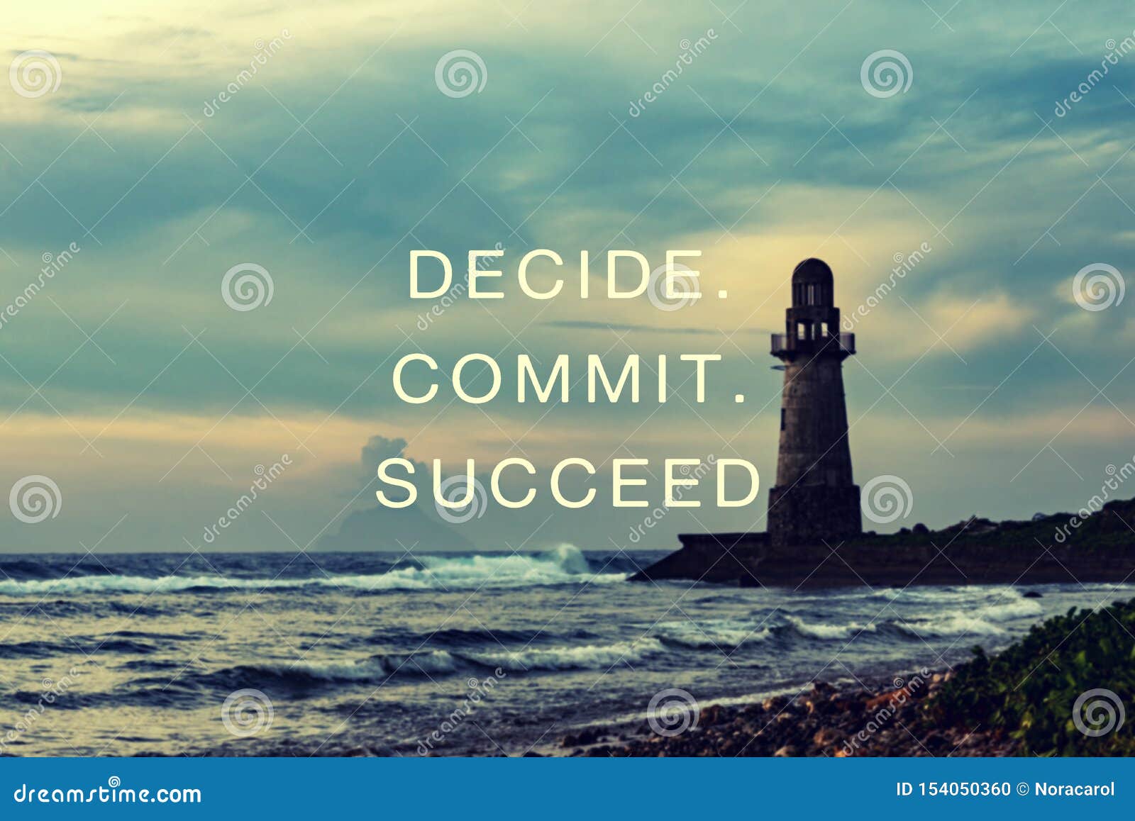 Life Inspirational Quotes - Decide, Commit, Succeed Stock Photo - Image ...