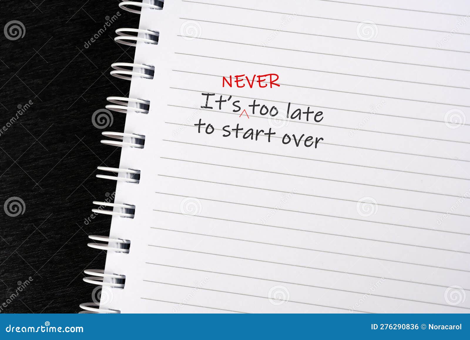 Inspirational Quotes on Notepad- it S Never Too Late To Start Over ...