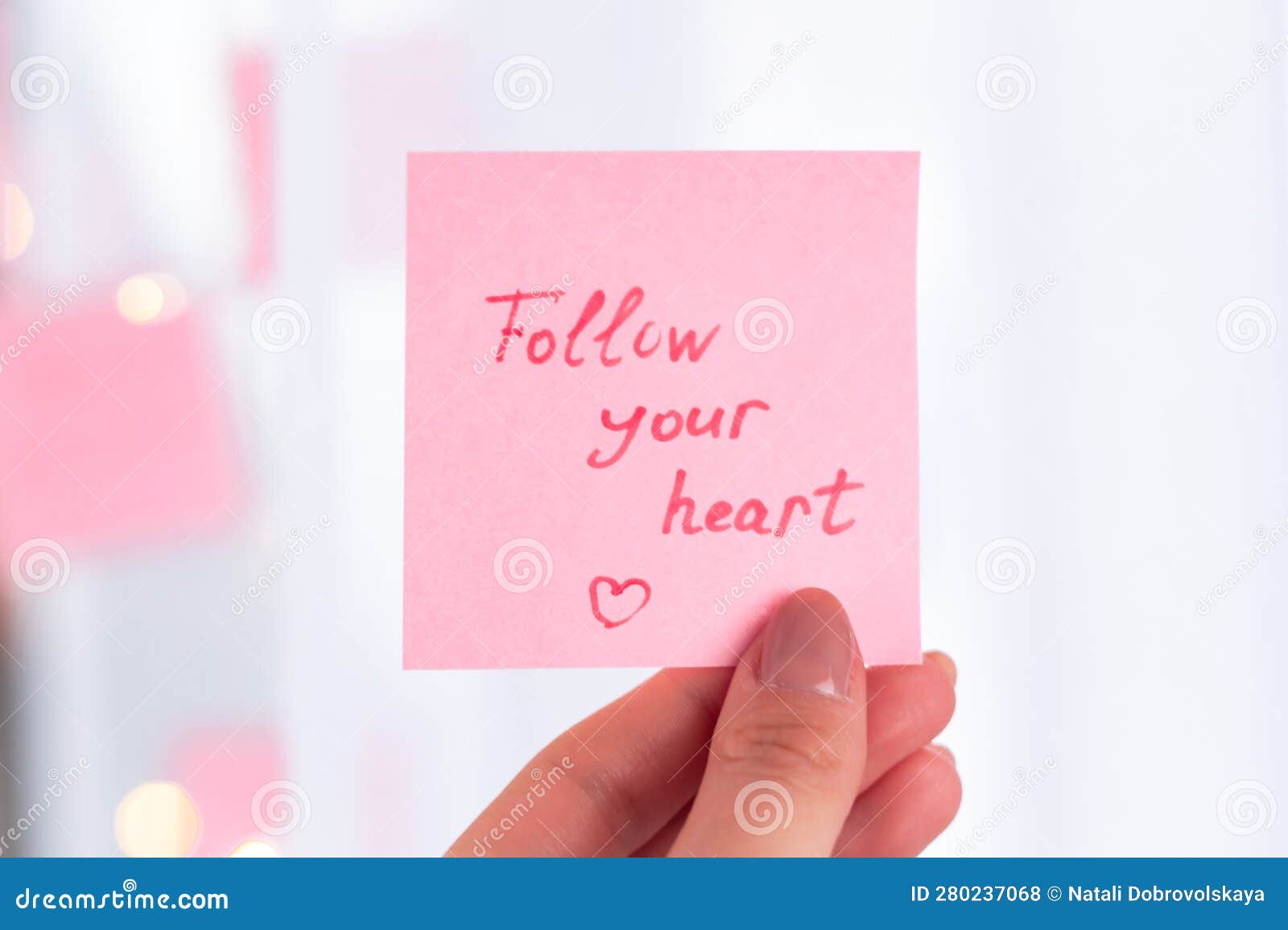 Inspirational Quotes on Pink Sticker,handwriting Text Stock Photo ...