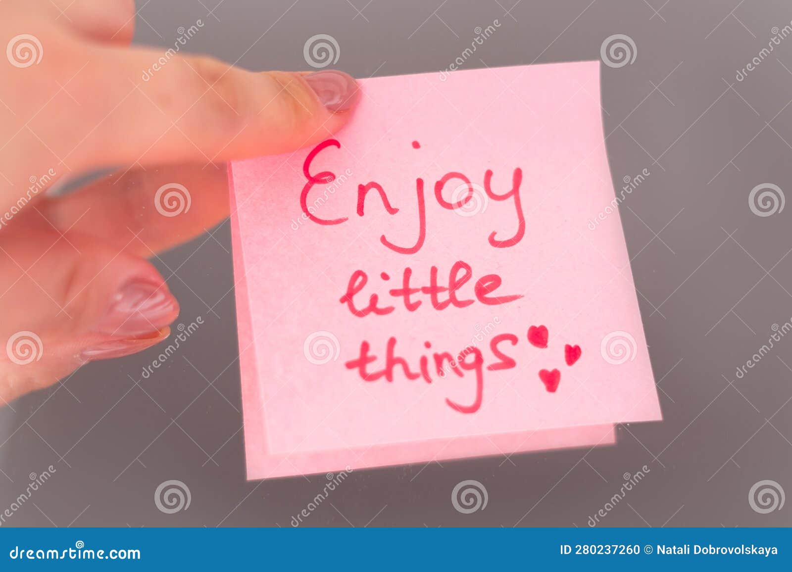 Inspirational Quotes on Pink Sticker,handwriting Text Stock Photo ...