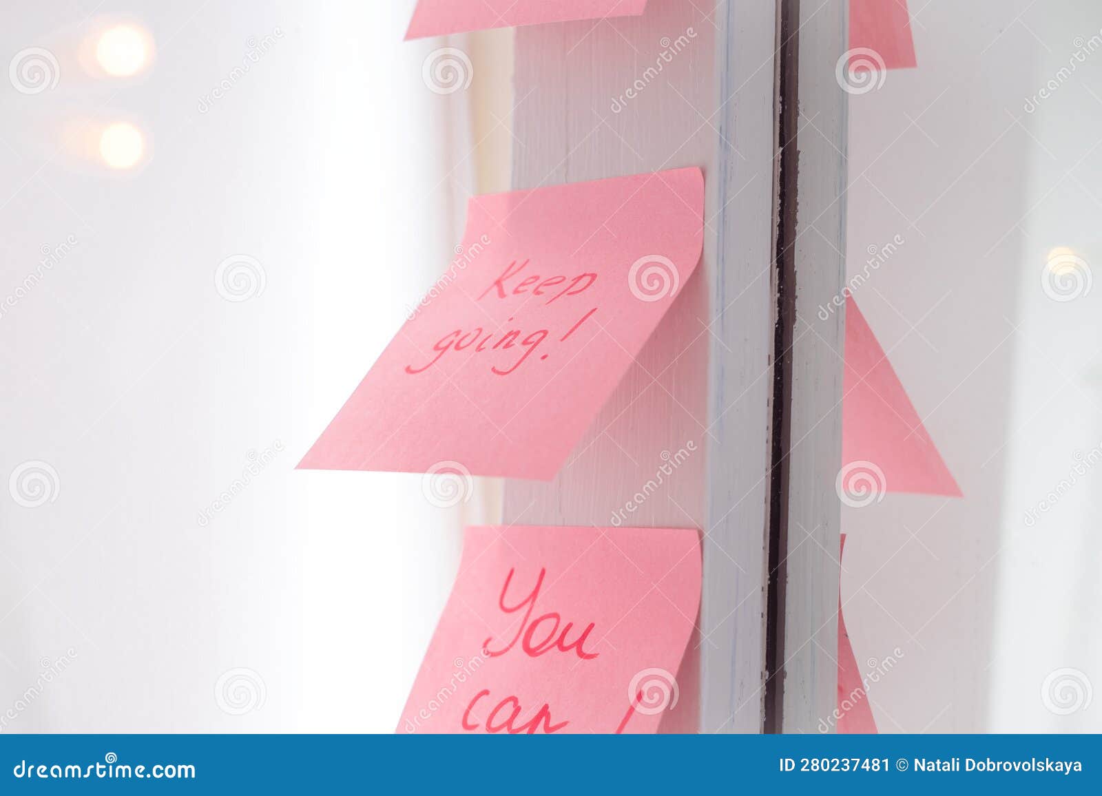 Inspirational Quotes on Pink Sticker on the Mirror,handwriting Text ...