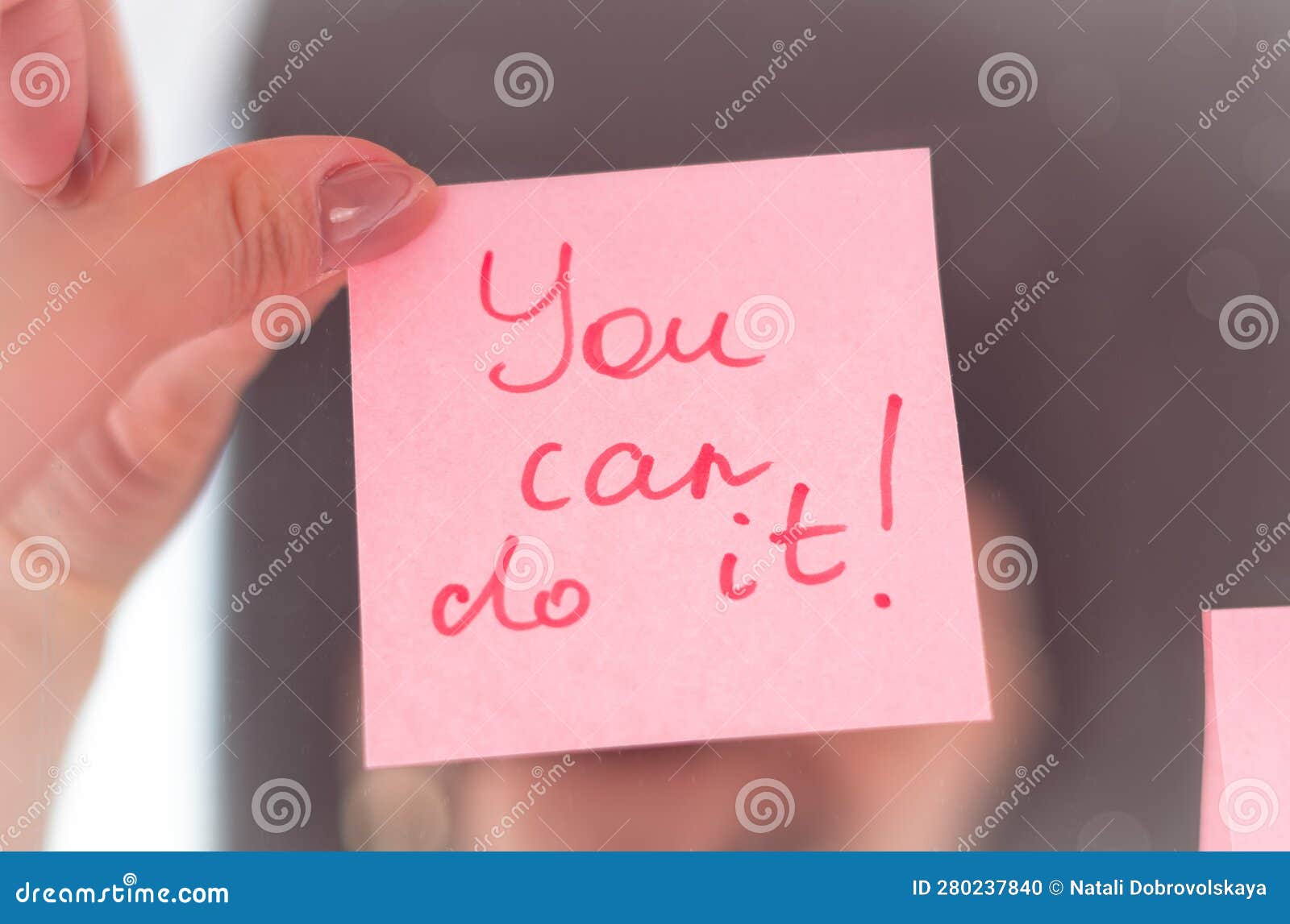 Inspirational Quotes on Pink Sticker on the Mirror,handwriting Text ...