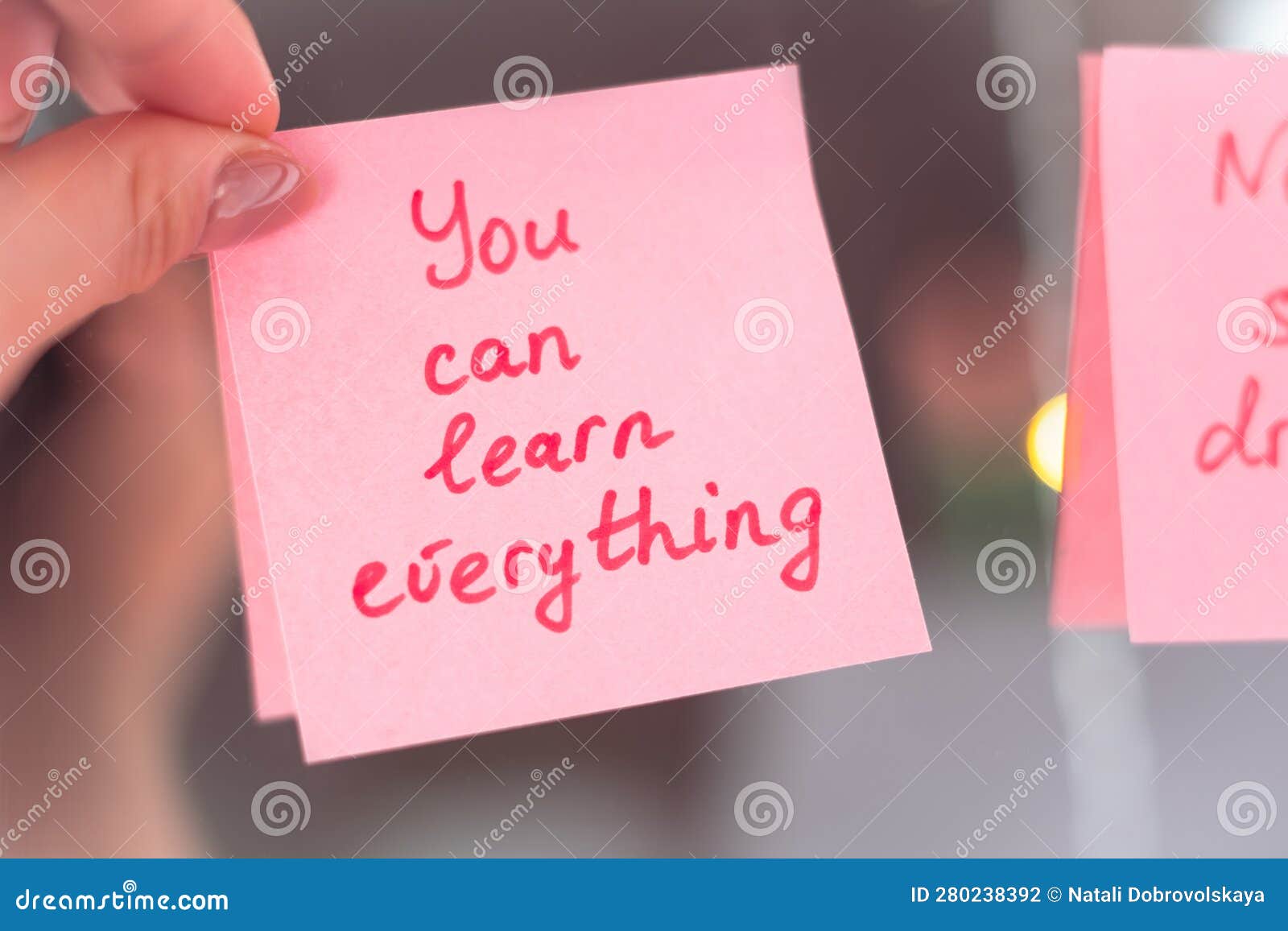 Inspirational Quotes on Pink Sticker on the Mirror,handwriting Text ...