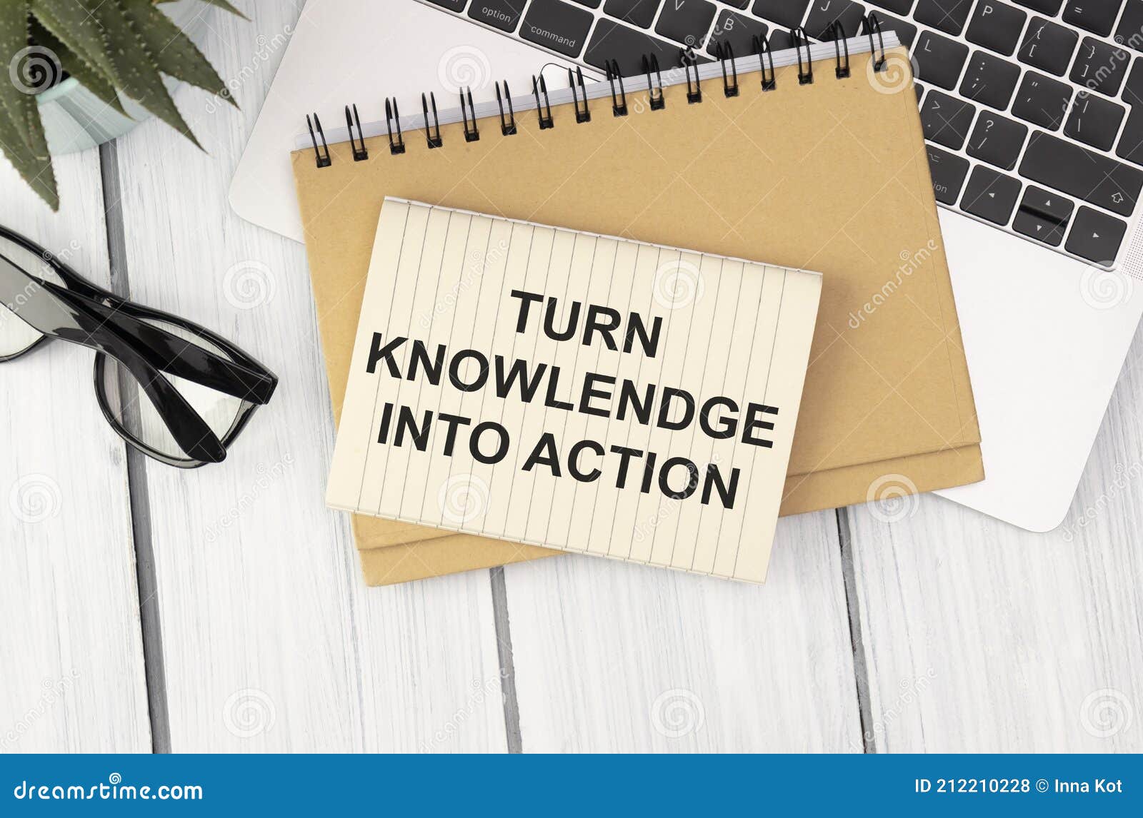 Inspirational Quotes - Turn Knowledge into Action Stock Photo - Image ...