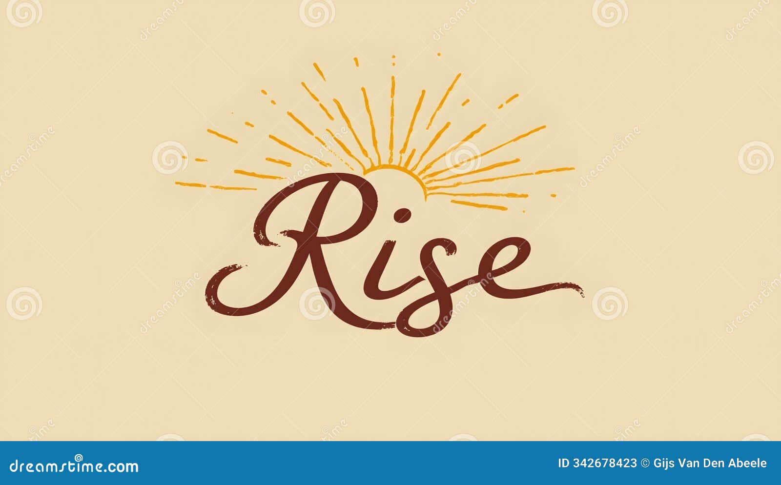 Inspirational Rise Word with Sun Rays Symbolizing Strength Stock ...