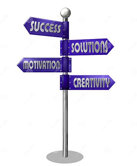Inspirational road sign stock illustration. Illustration of creativity ...