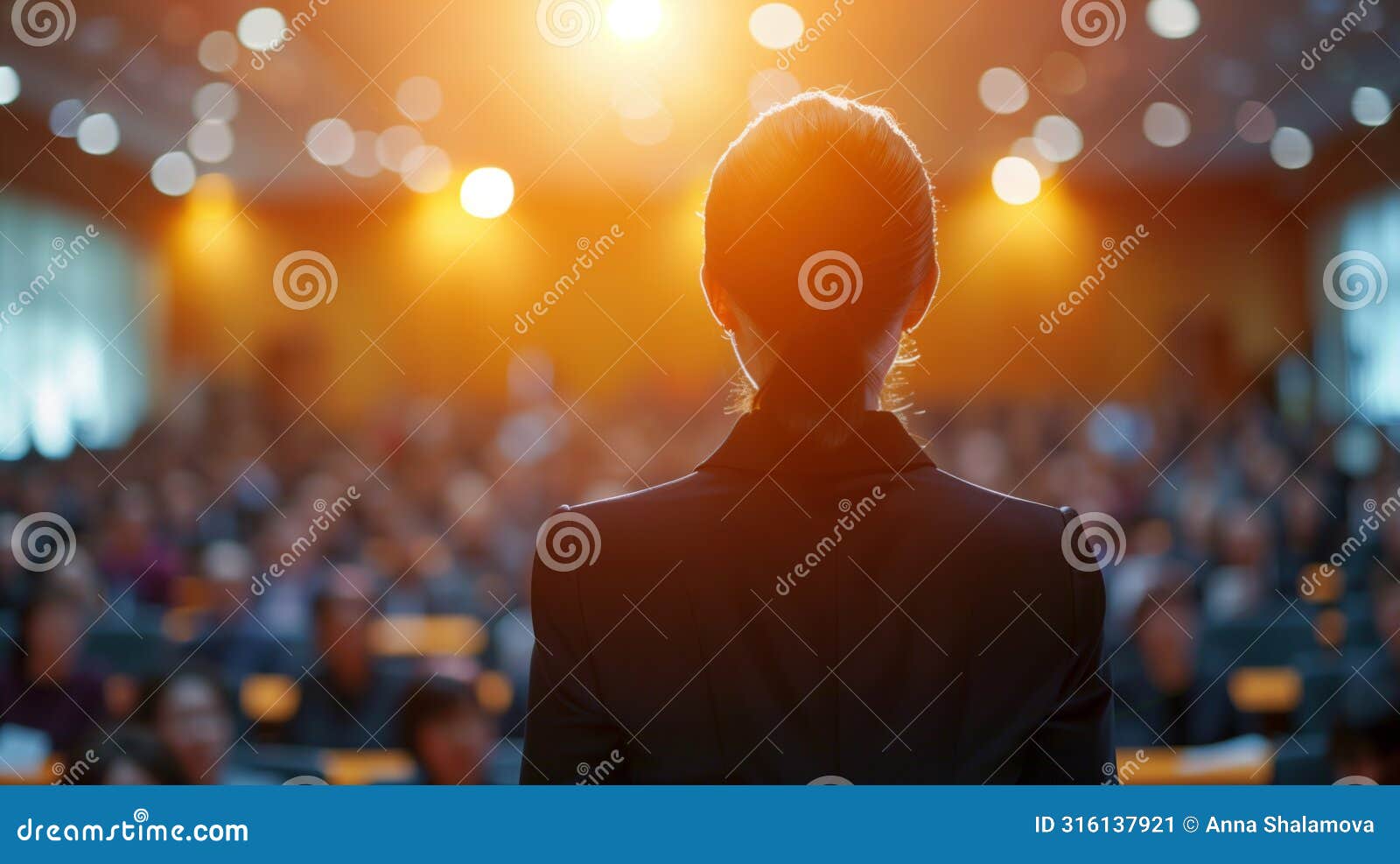 Inspirational Speaker Giving a Talk at a Creative Business Event. Stock ...