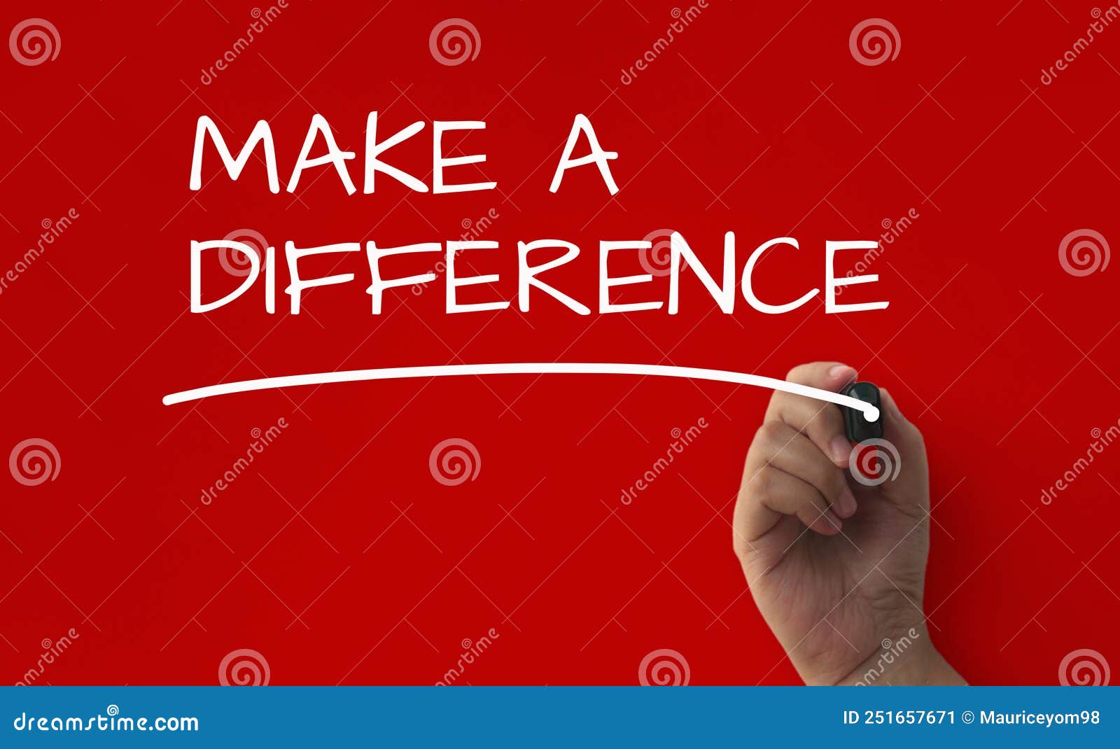 Inspirational Text on Red Cover Background - Make a Difference ...