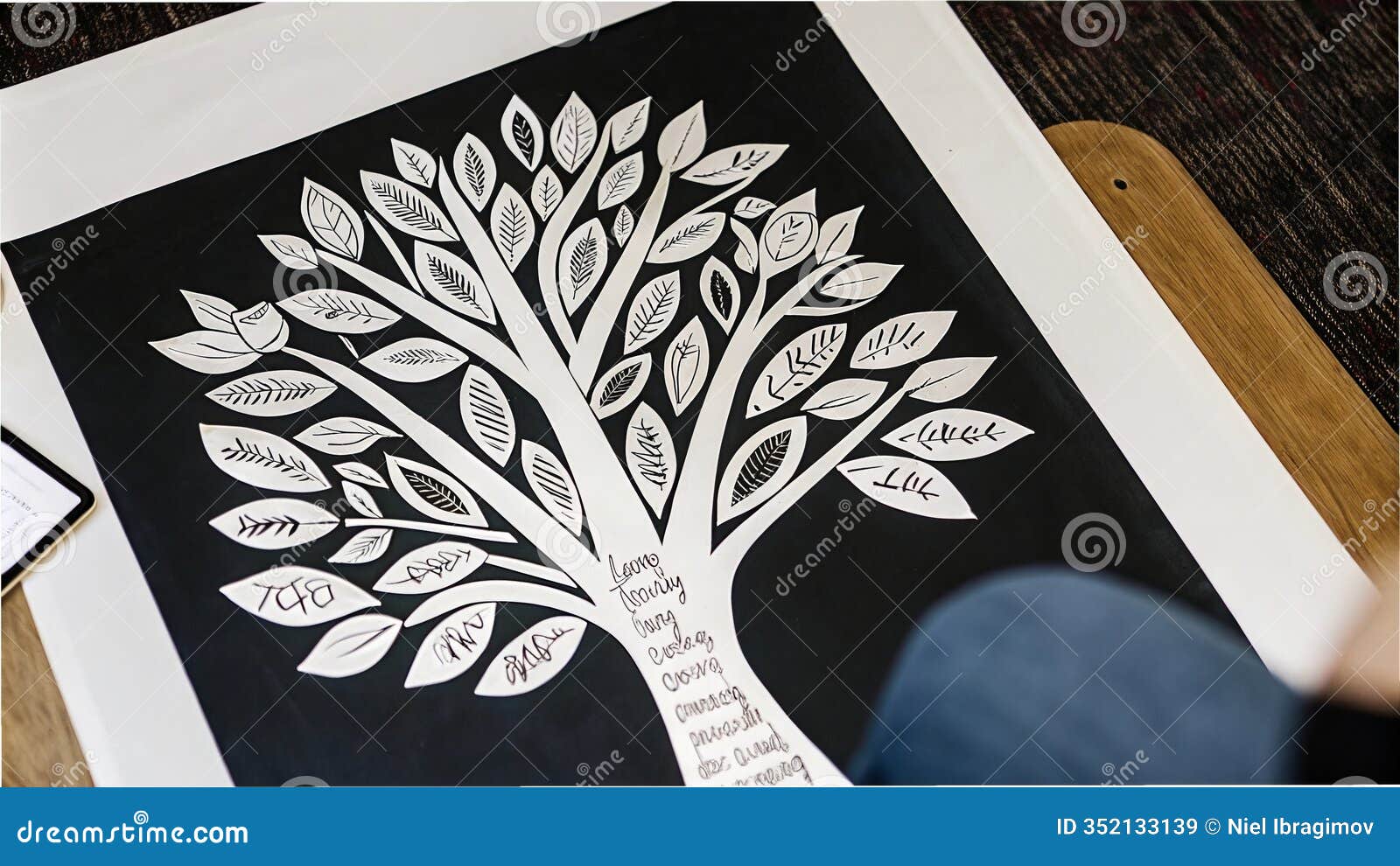 Inspirational Tree of Life Artwork with Intricate Leaf Designs on Black ...