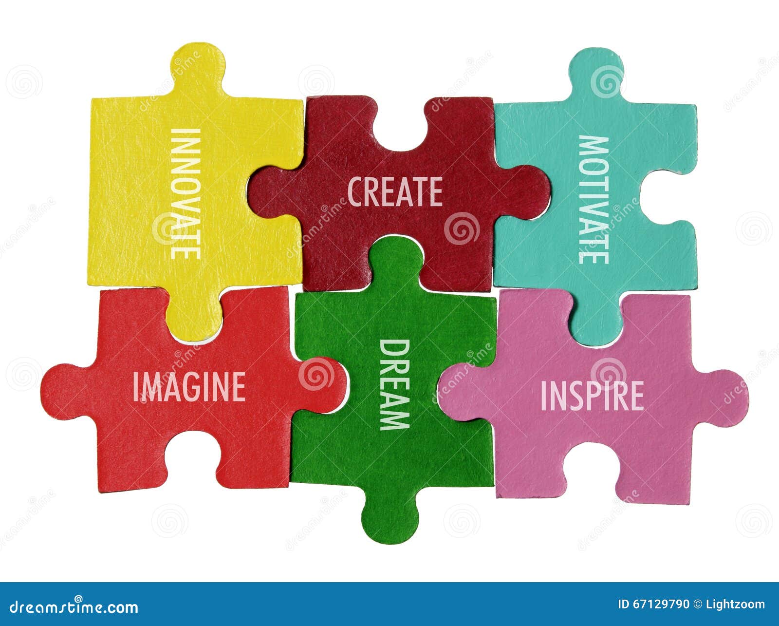 Inspirations on Puzzle Pieces Stock Photo - Image of white, inspiration ...