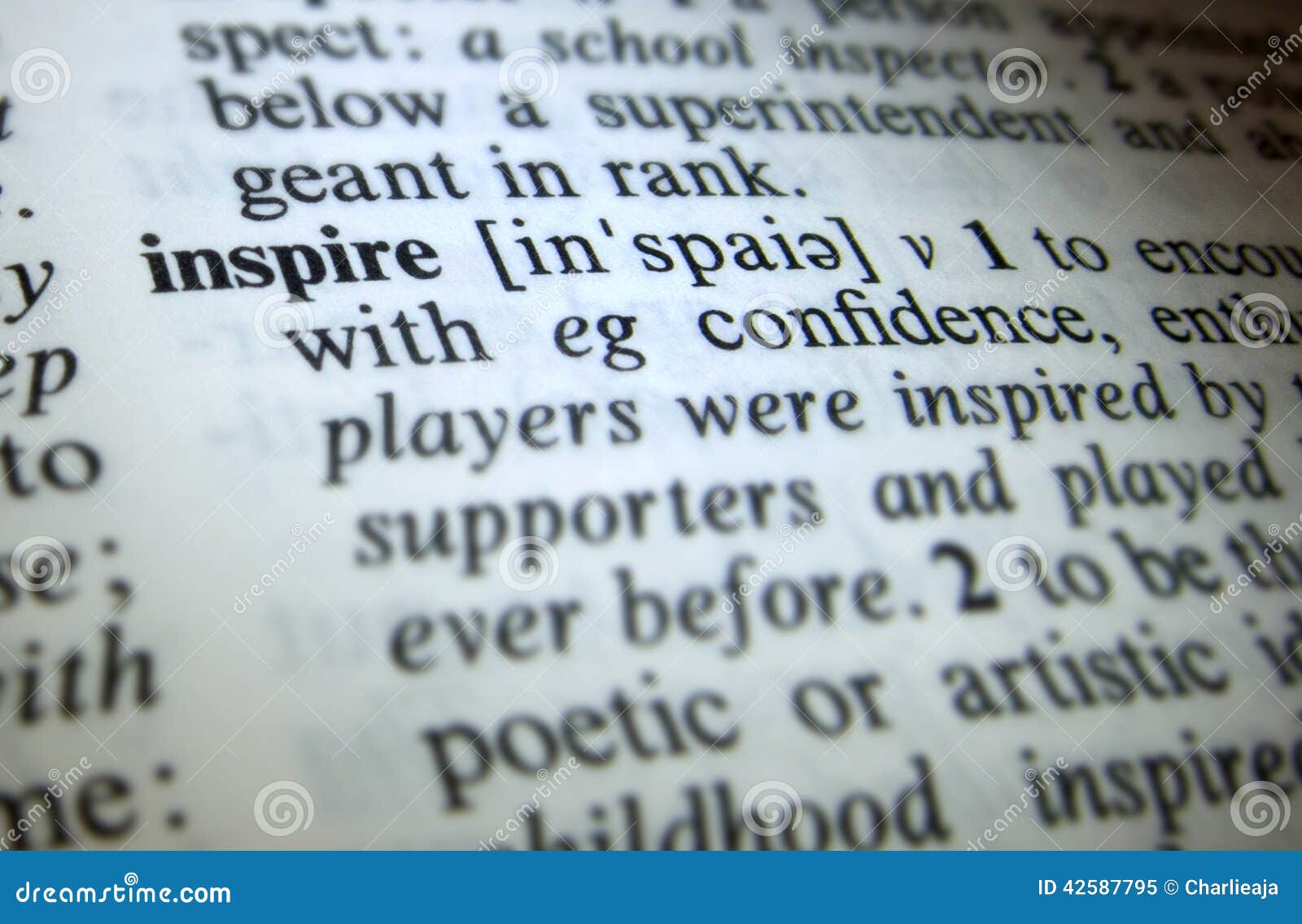 Inspire Dictionary Definition Stock Image - Image of definition, focus ...