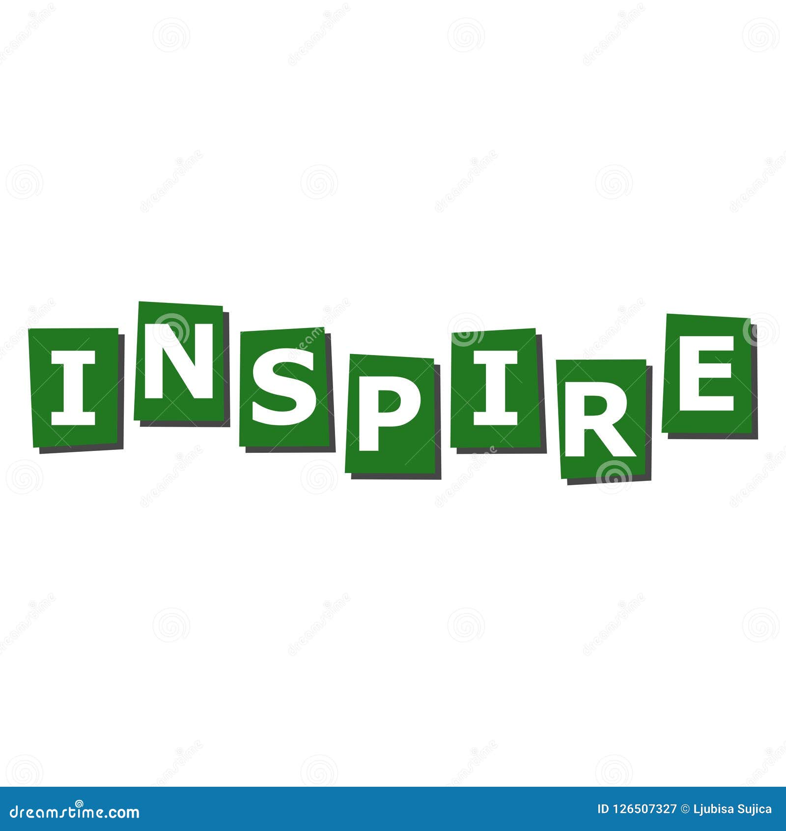 Inspire lettering icon stock vector. Illustration of card - 126507327