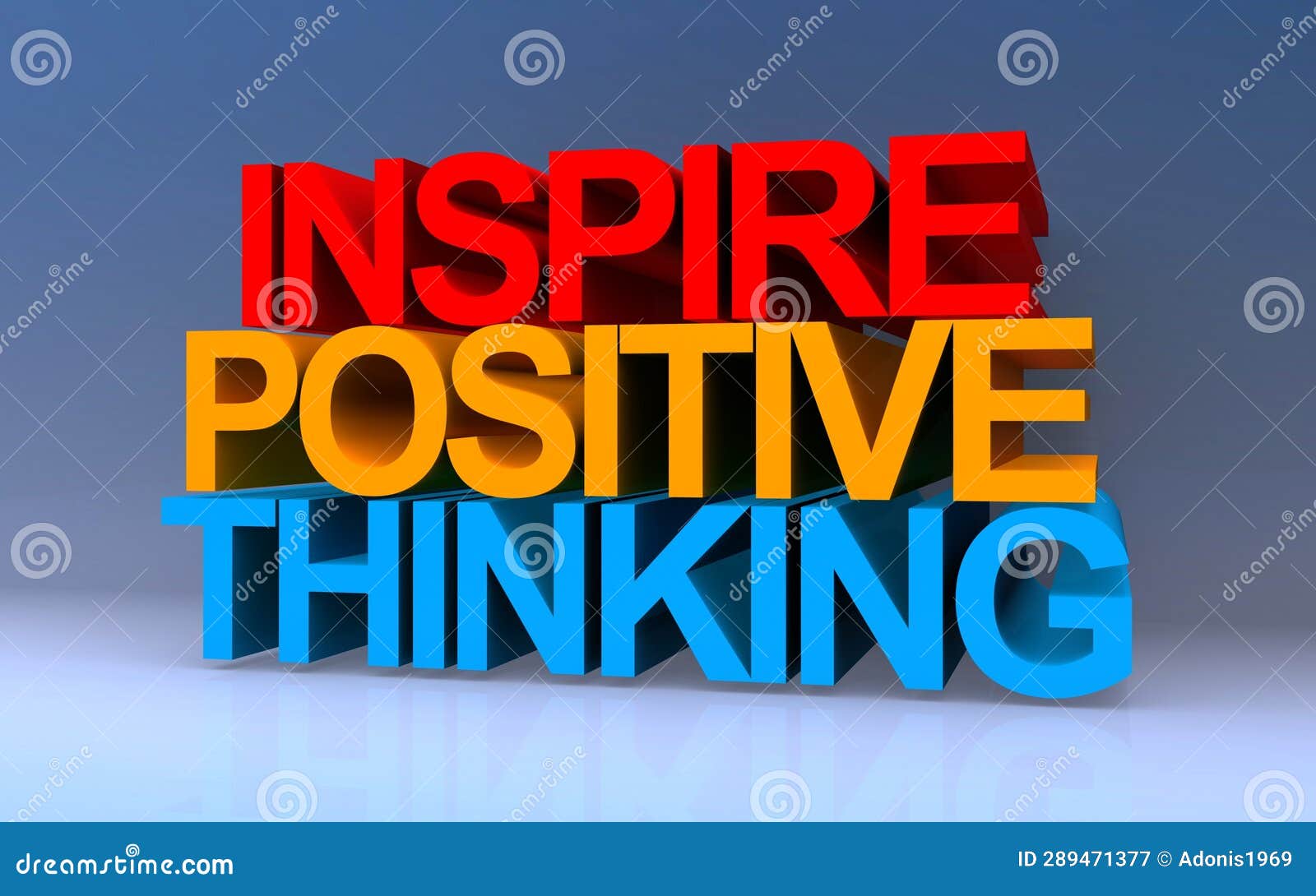 Inspire Positive Thinking on Blue Stock Illustration - Illustration of ...