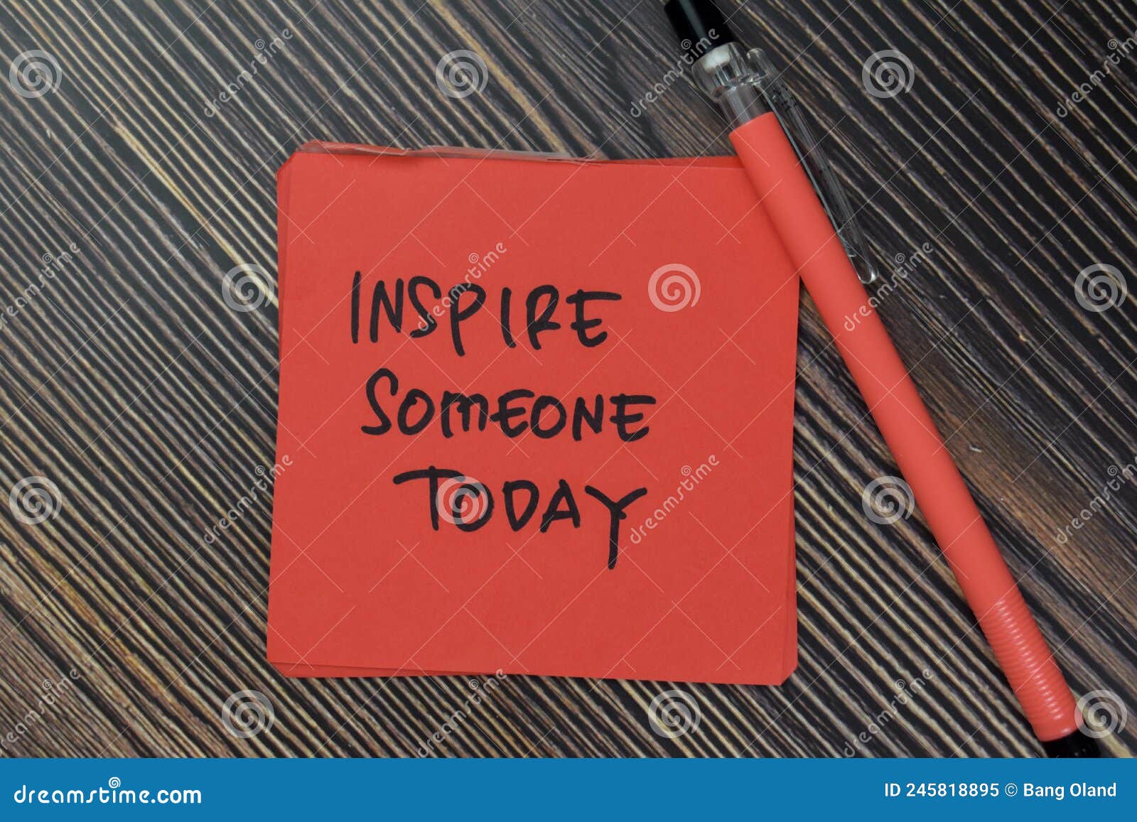 Inspire Someone Today Write on Sticky Notes Isolated on Wooden Table ...