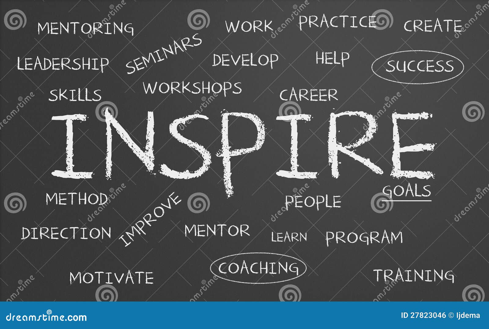Inspire word cloud stock illustration. Illustration of coach - 27823046