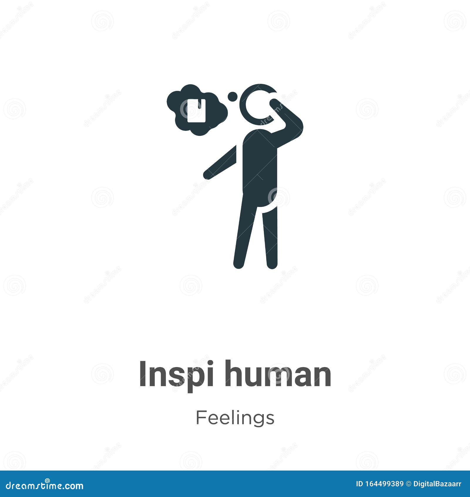 Inspired Human Vector Icon on White Background. Flat Vector Inspired ...