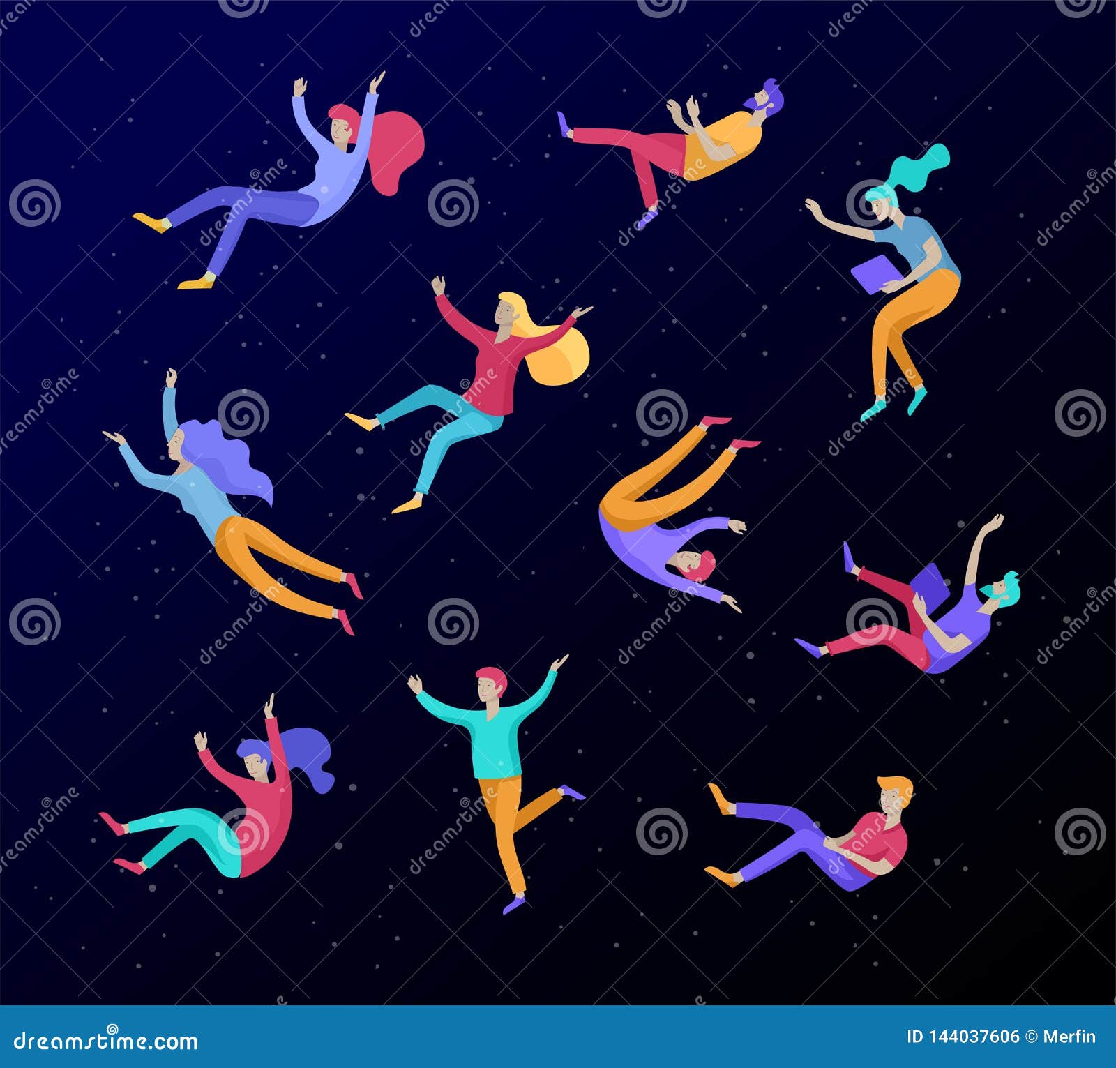 Floating People In Space