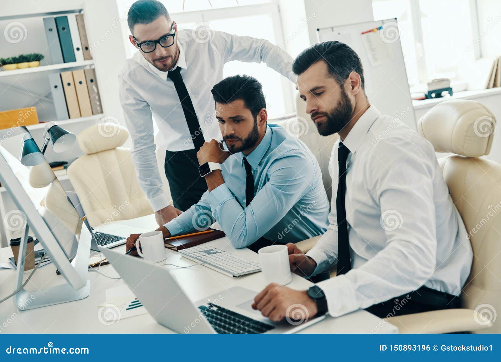 Inspired to work hard. stock photo. Image of group, ethnicity - 150893196