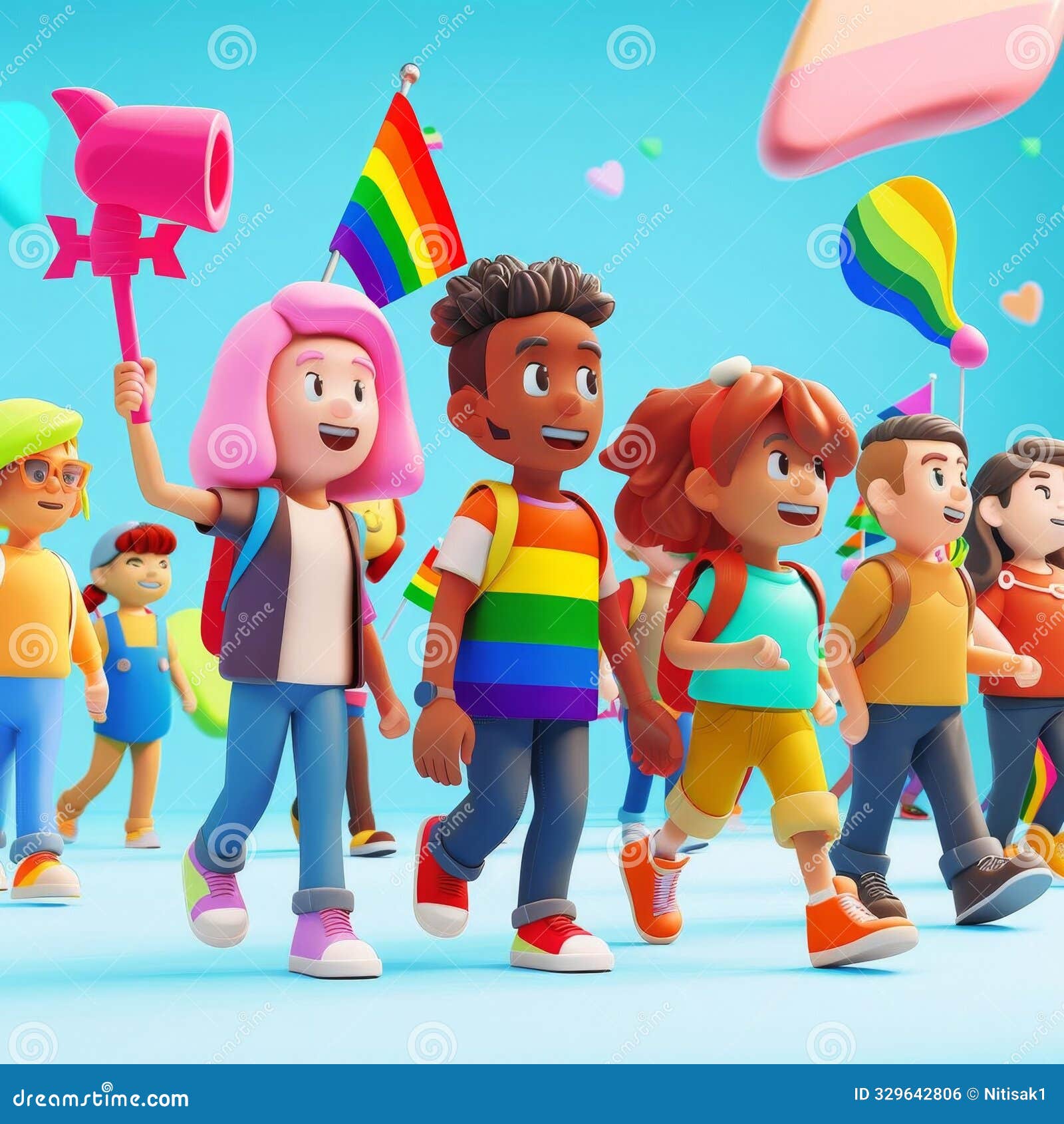 134 Inspiring 3D Cartoon LGBTQ Characters Marching for Equality and ...