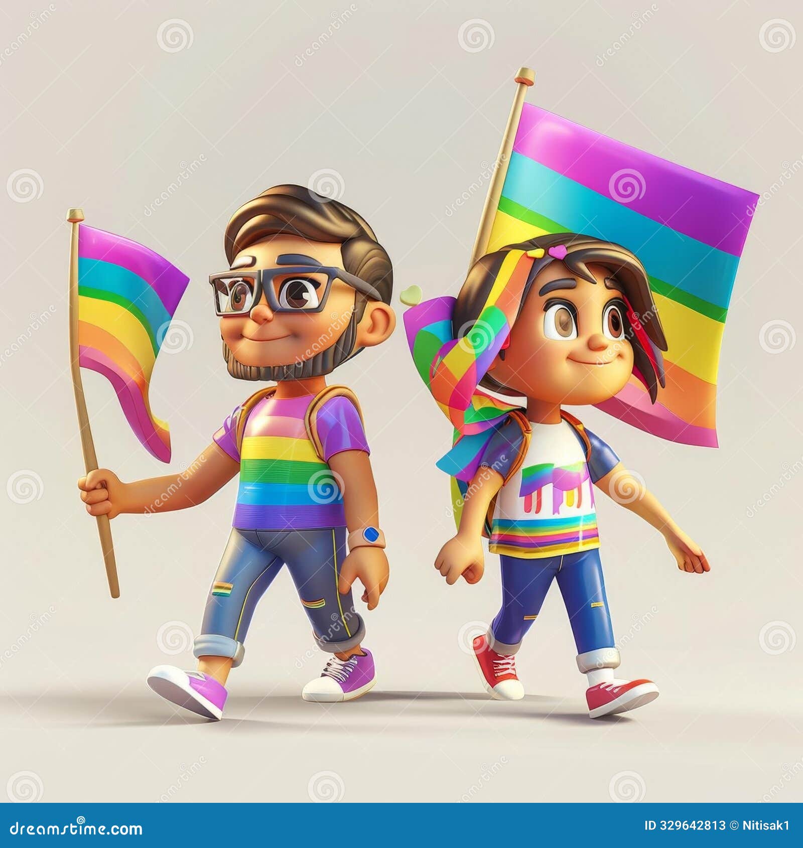 134 Inspiring 3D Cartoon LGBTQ Characters Marching for Equality and ...